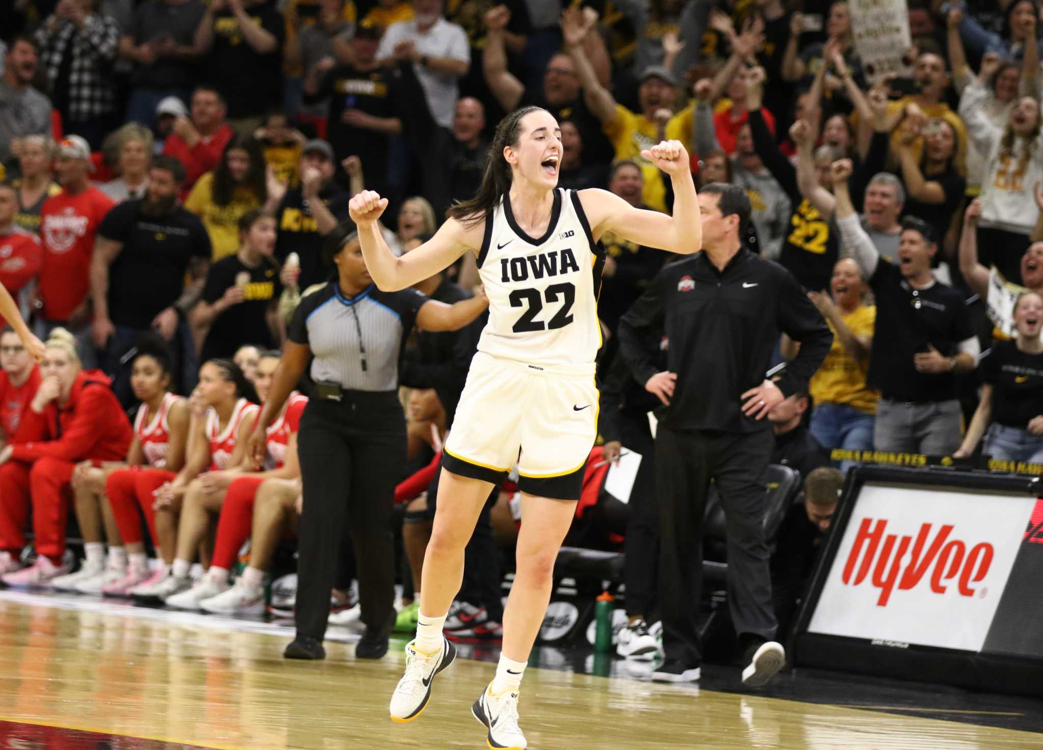 Iowa's Caitlin Clark: Travis Scott, Nolan Ryan among stars in crowd