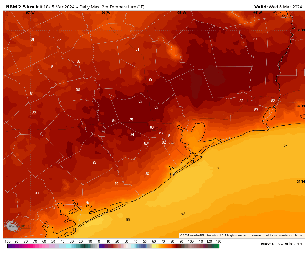Near-record heat possible in Houston ahead of stormy cold front