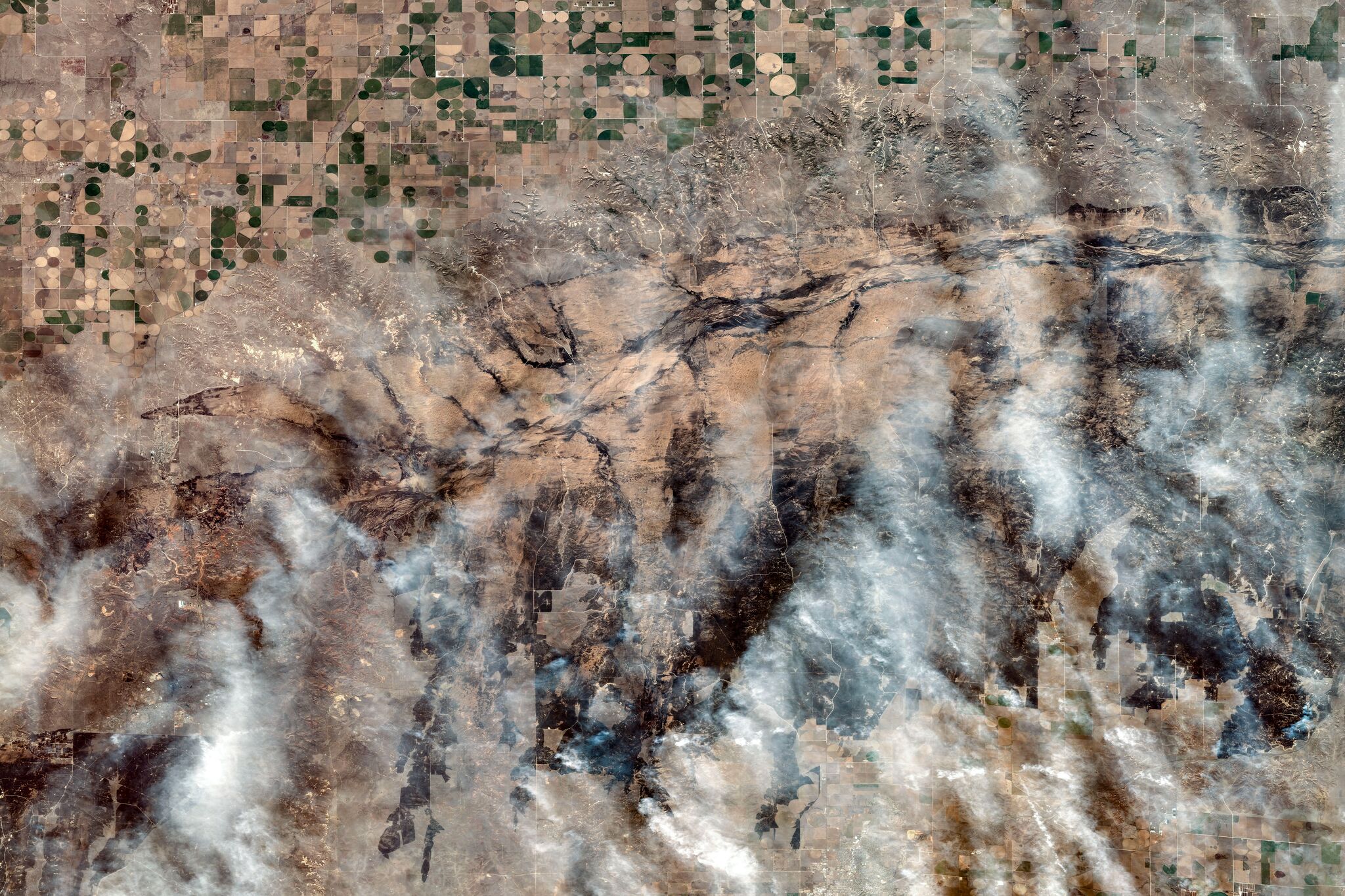 What the devastating Texas wildfires look like from space