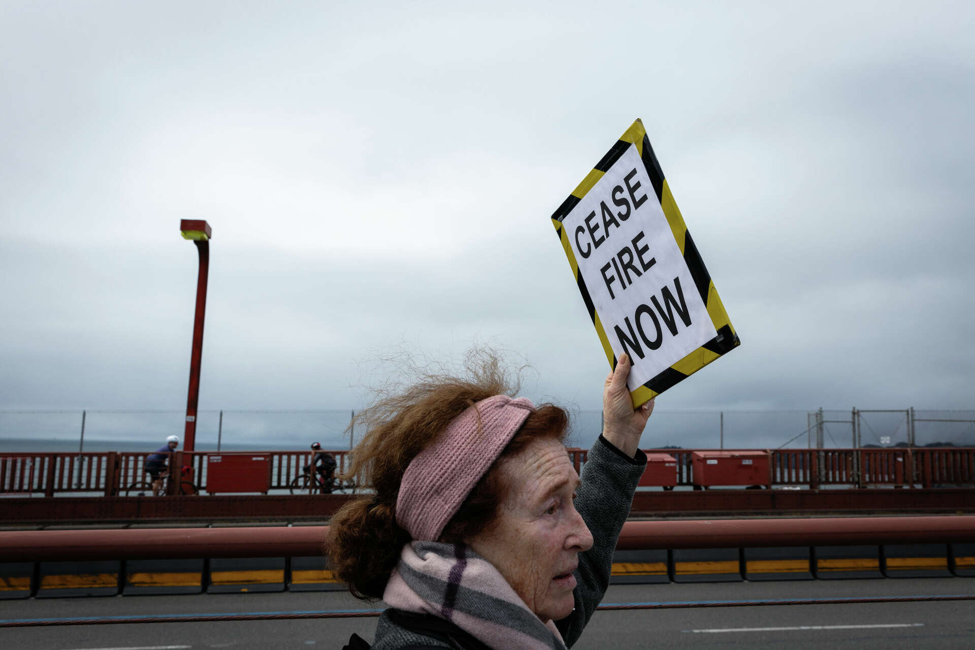 More than 100 march for Gaza with Code Pink on Golden Gate Bridge