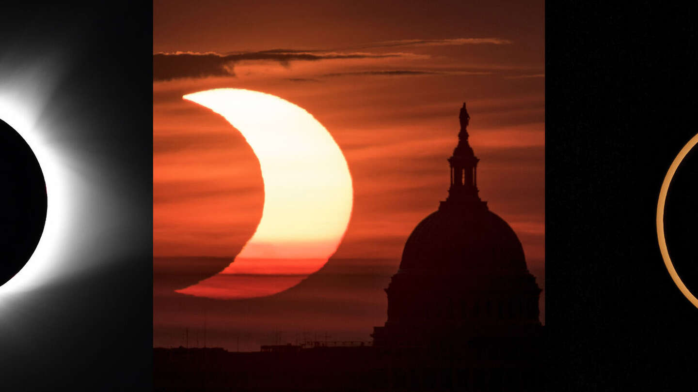What is the difference between a total and partial eclipse?