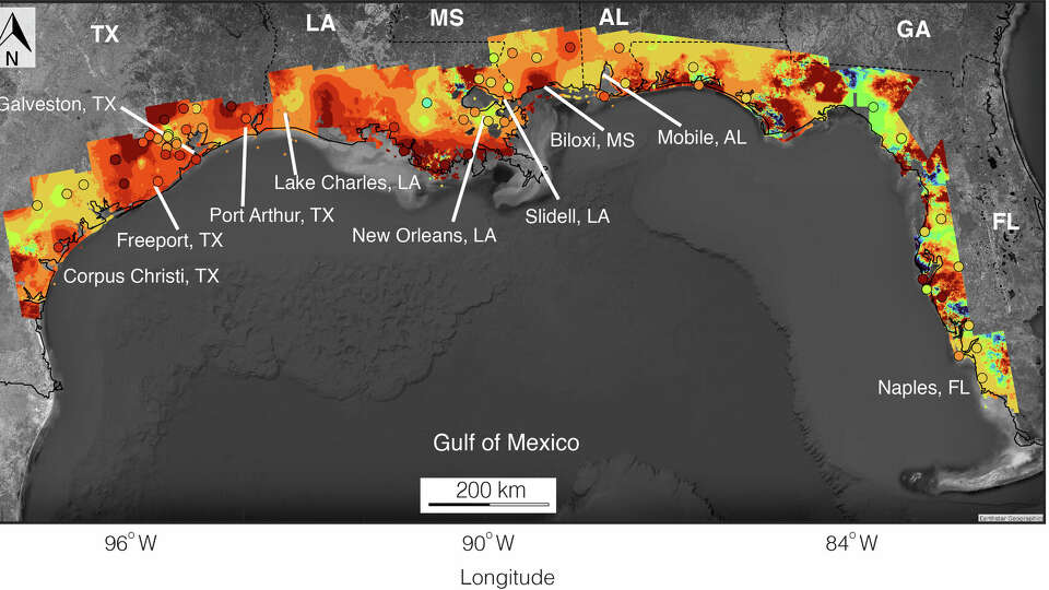 Houston-area facing flood risk as land sinks and tide rises
