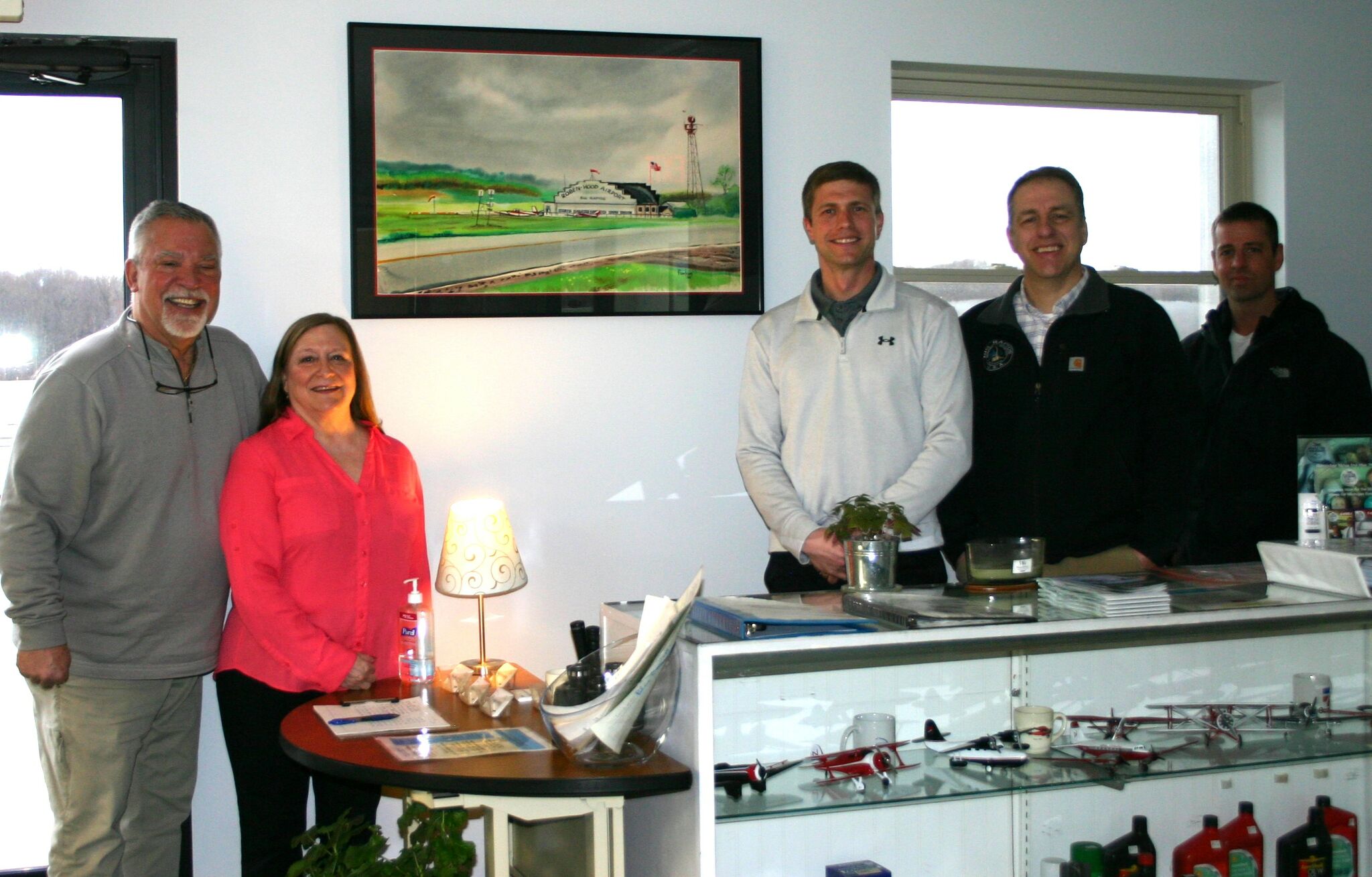 Painting of Roben-Hood Airport in Big Rapids donated by artist family