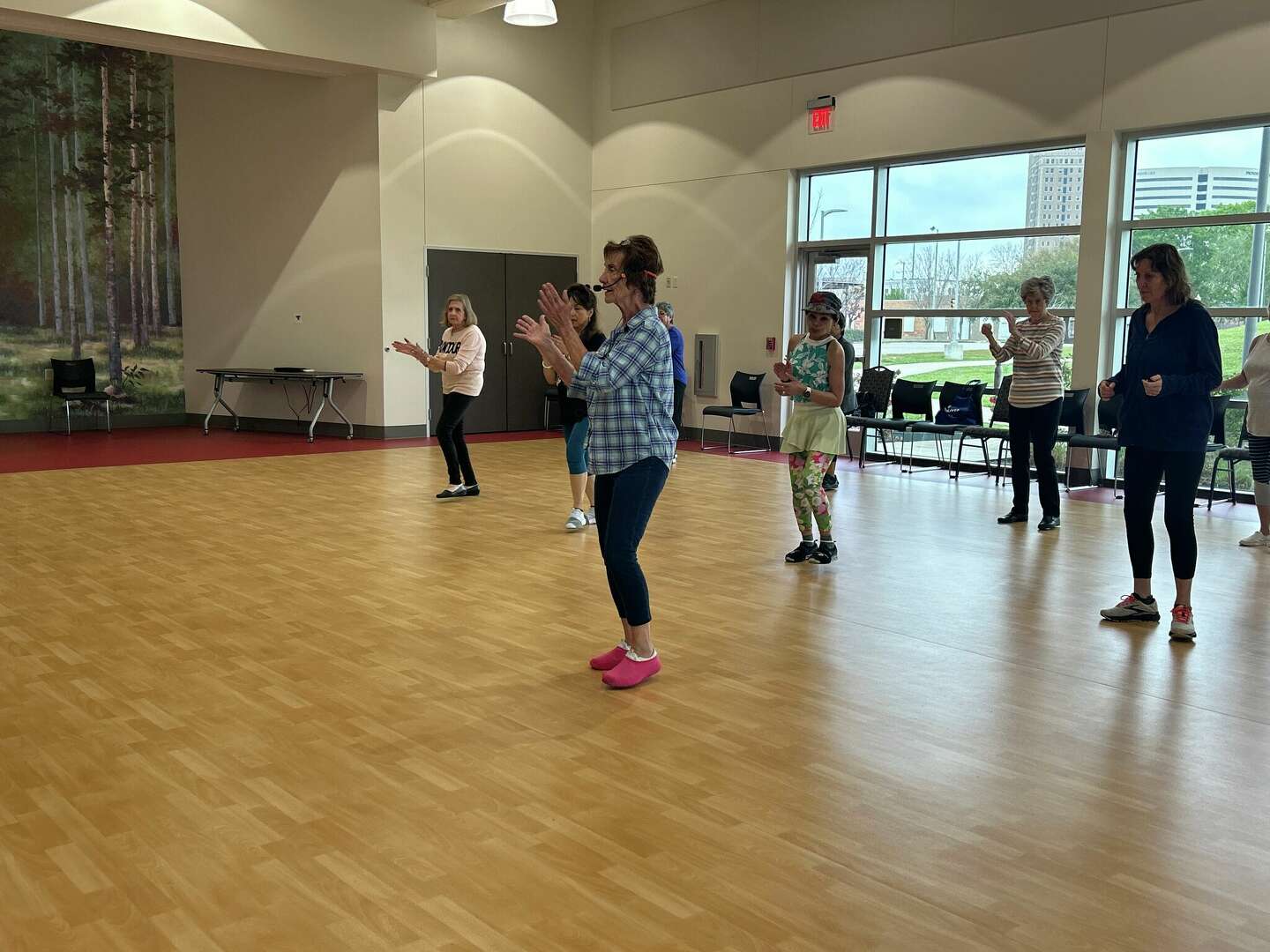 Senior center line dance instructor talks about the class