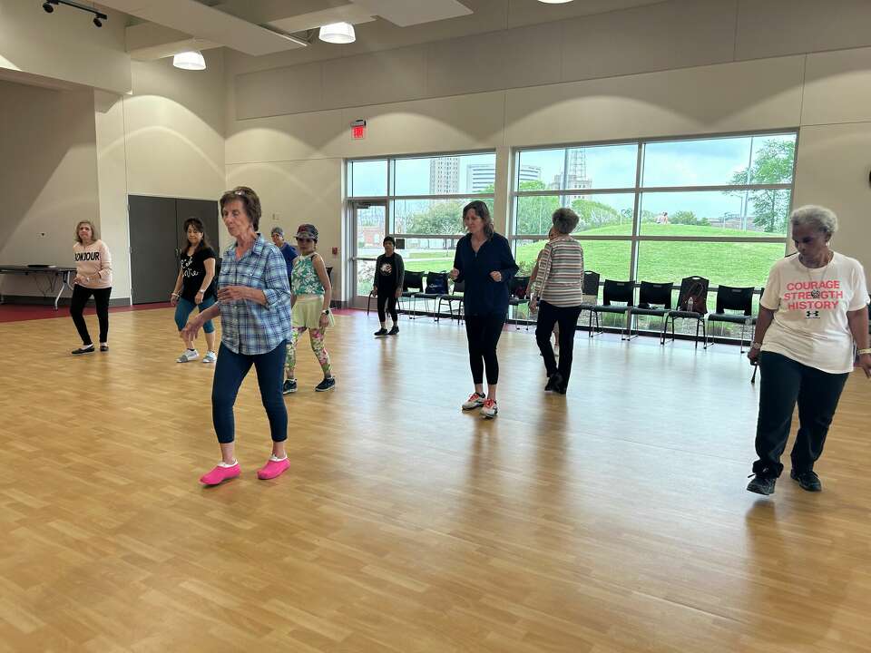 Senior center line dance instructor talks about the class