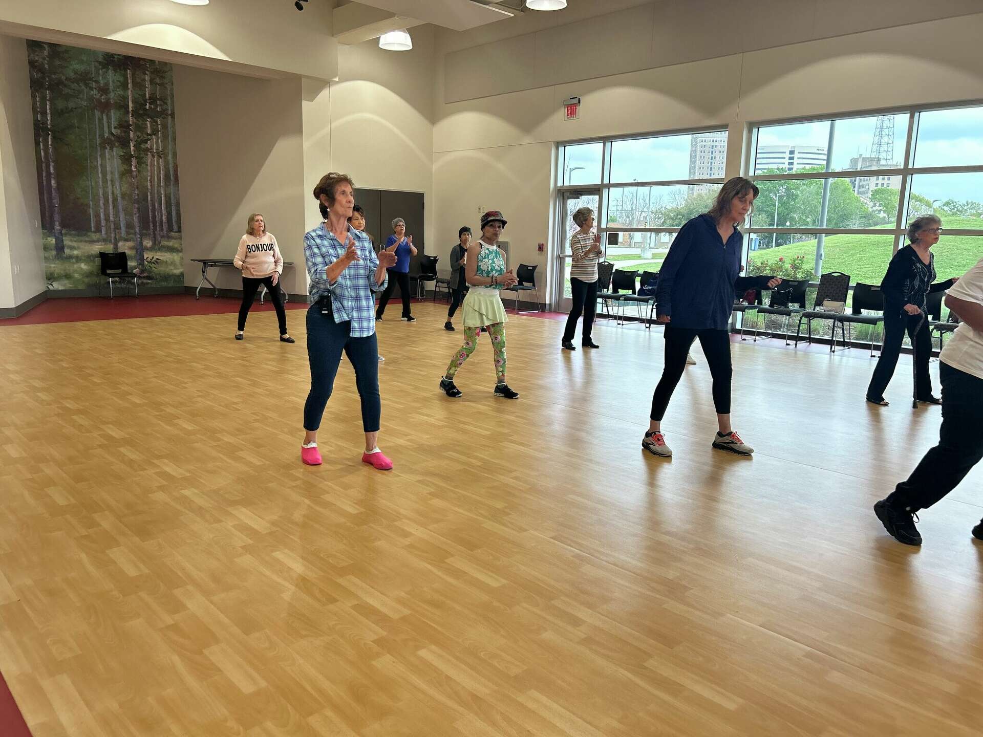 Senior center line dance instructor talks about the class