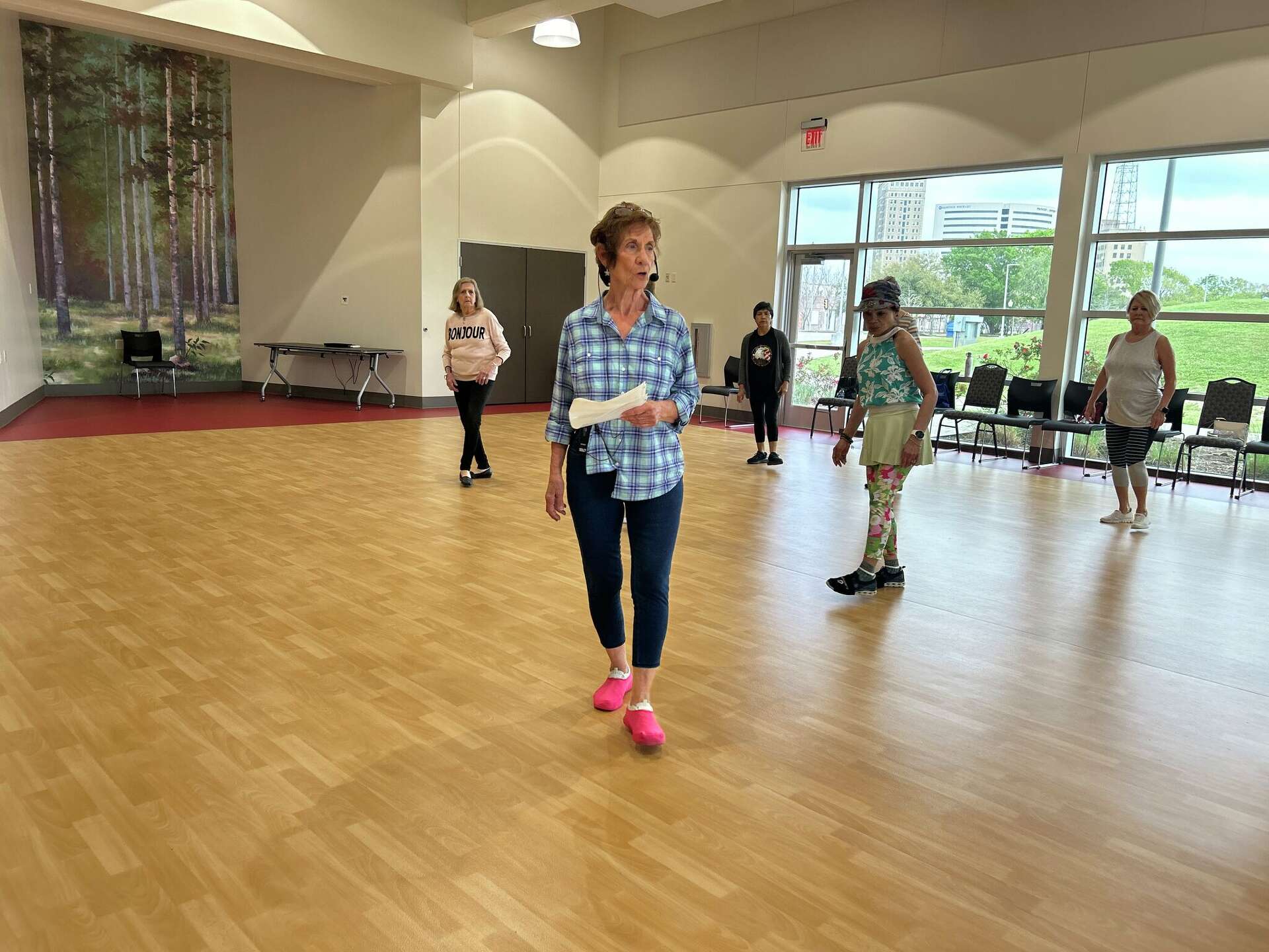 Senior center line dance instructor talks about the class