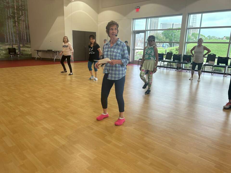Senior center line dance instructor talks about the class
