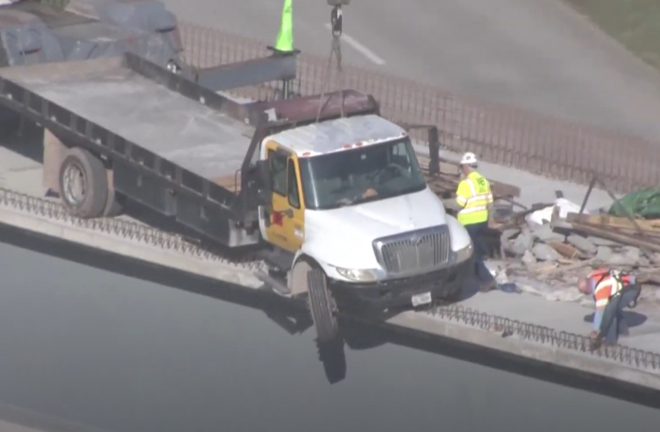 Truck driver rescued after nearly driving off Texas flyover