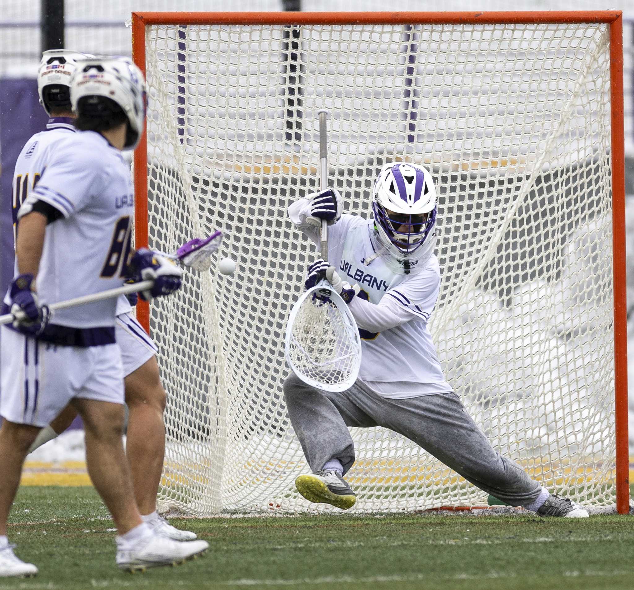 Freshman goalie Landon Whitney establishes himself as 'Albany guy'