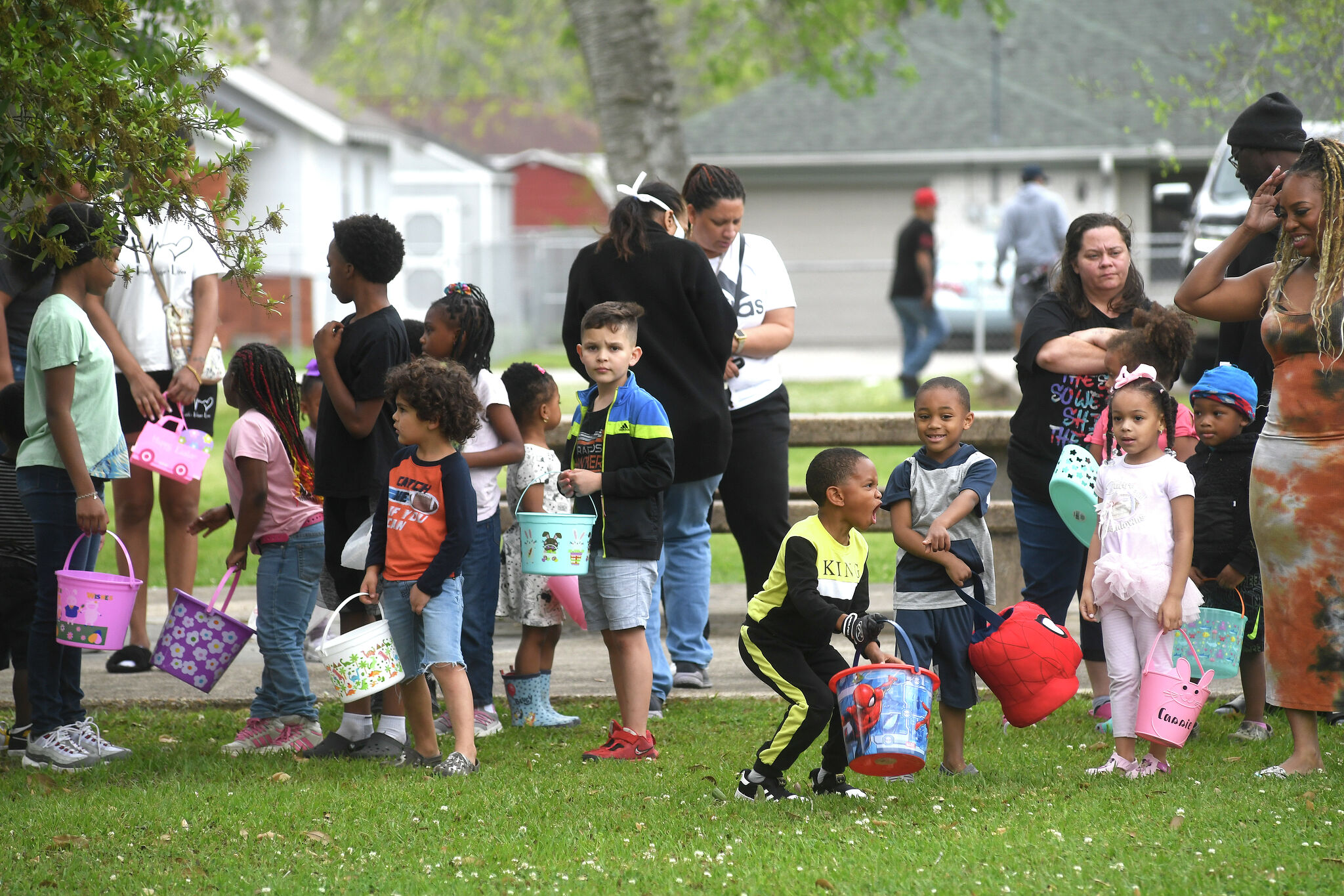Children scramble for goodies at Liberia Park Easter Egg Hunt