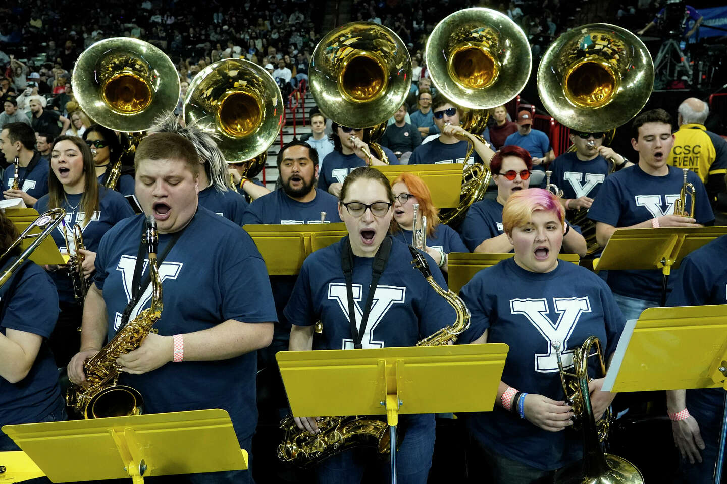 Idaho band plays for Yale men's basketball in NCAA Tournament.