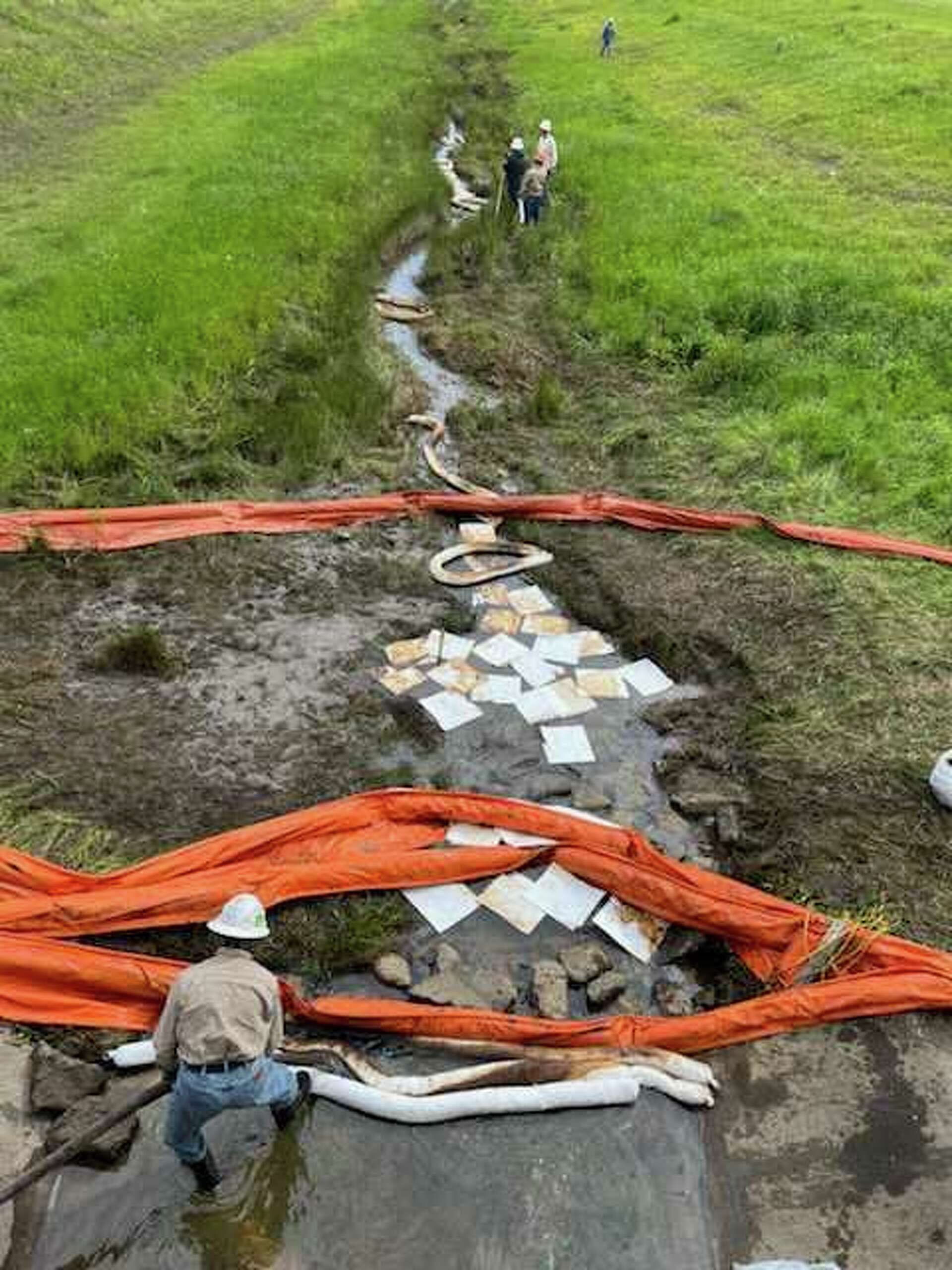 ExxonMobil contains, will monitor oil spill near Houston park