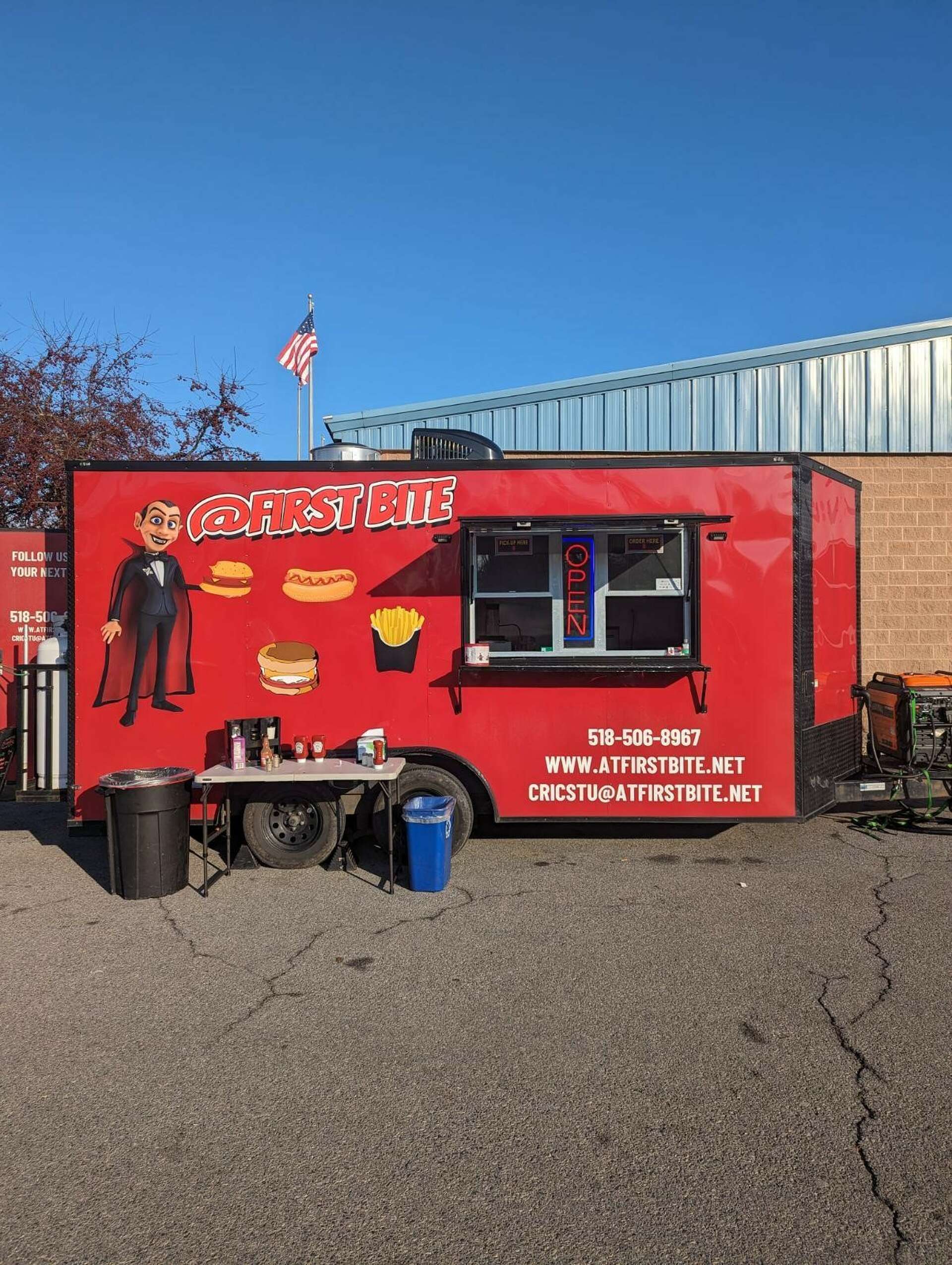At First Bite food truck specializes in french fries, brisket burgers