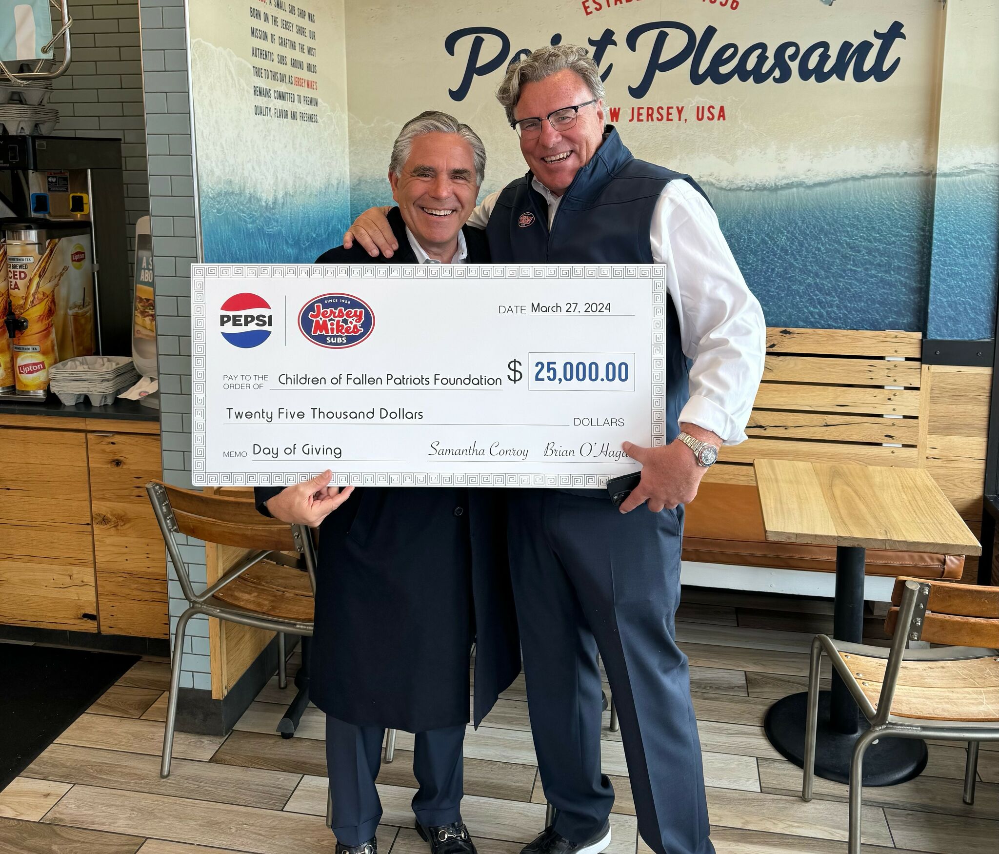 The Dish: Greenwich Jersey Mike's give $25K to charity
