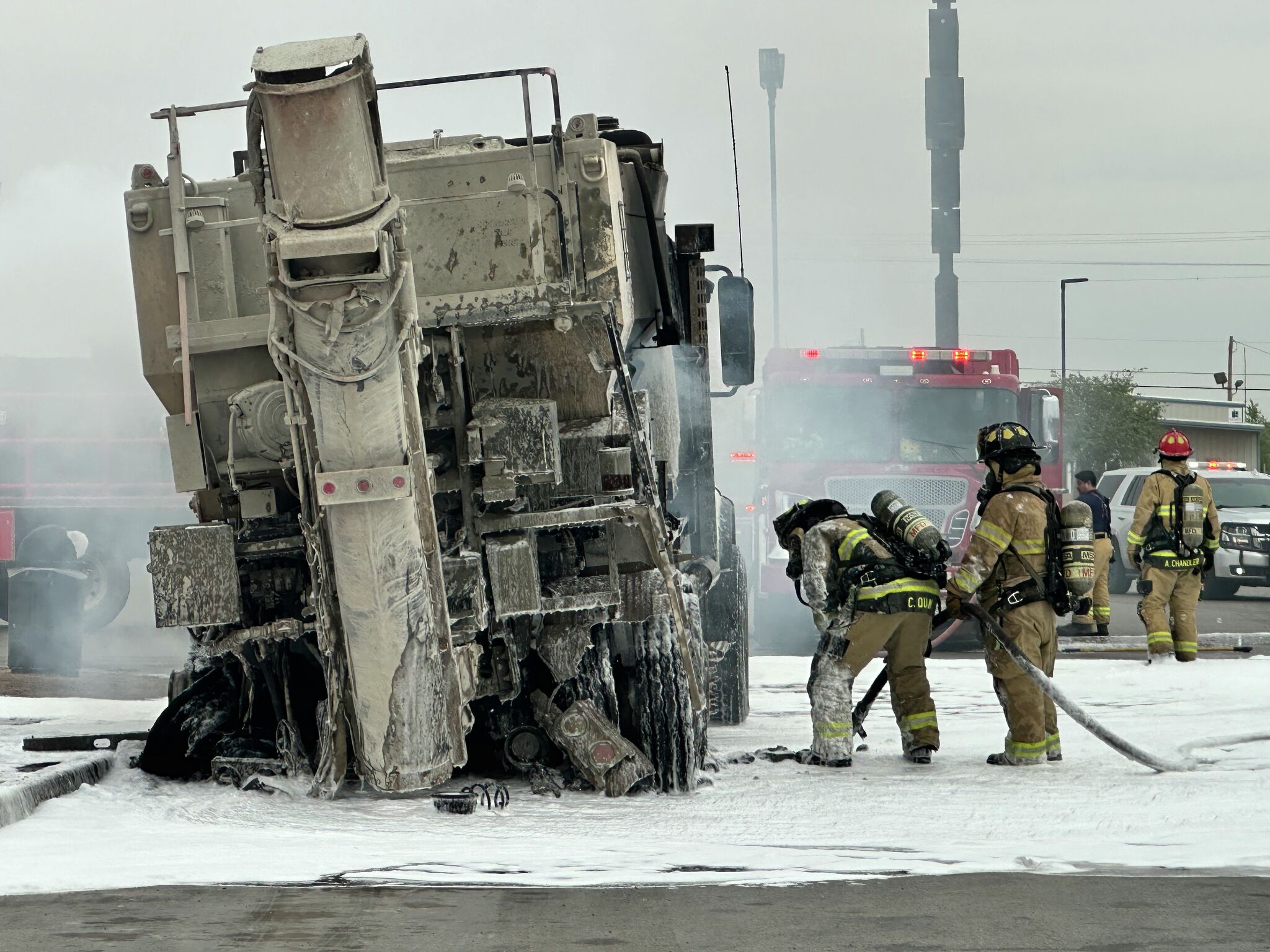 Cement truck blaze reported Friday, remains under investigation