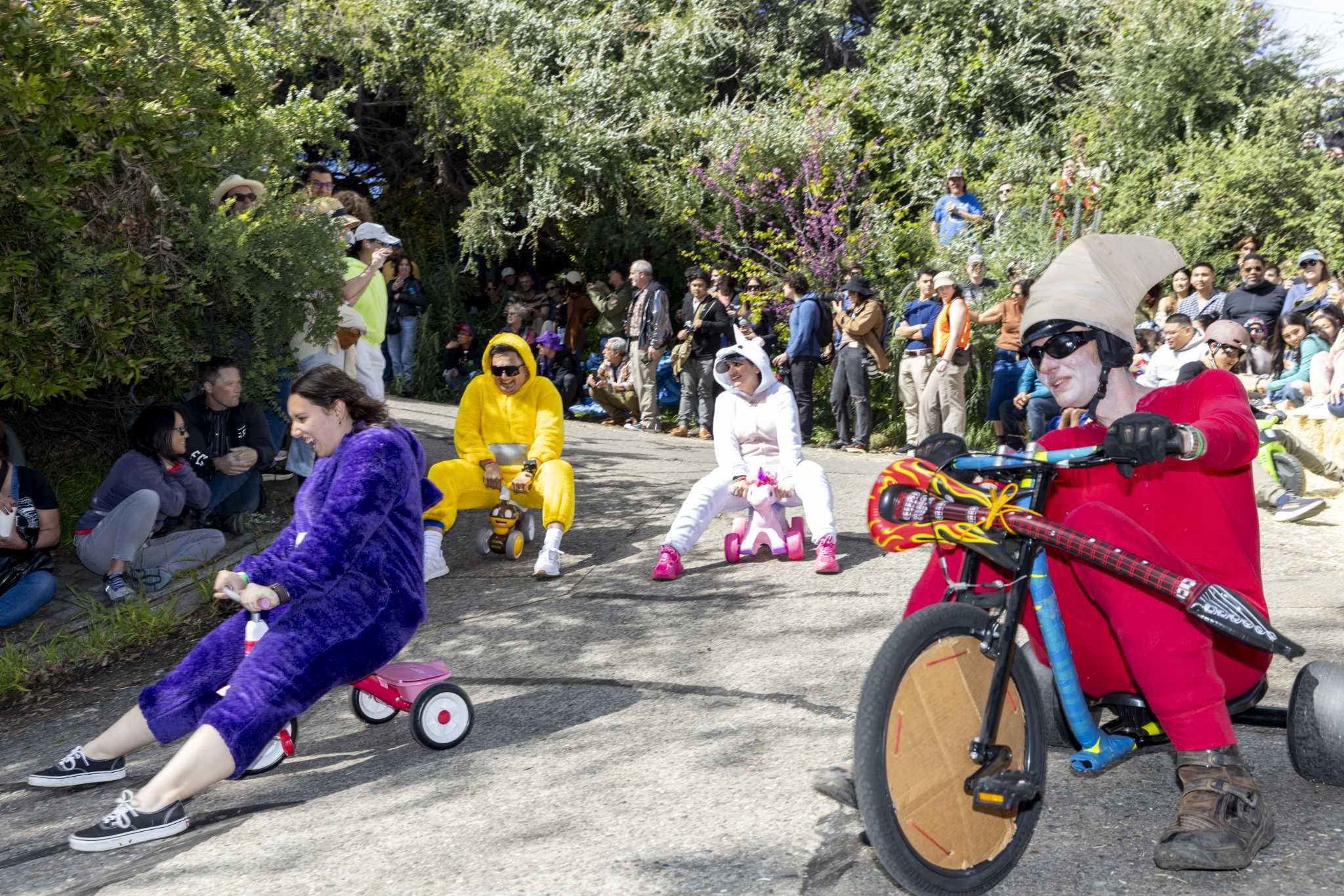 S.F.’s annual zany Big Wheels derby: Costumed revelers race