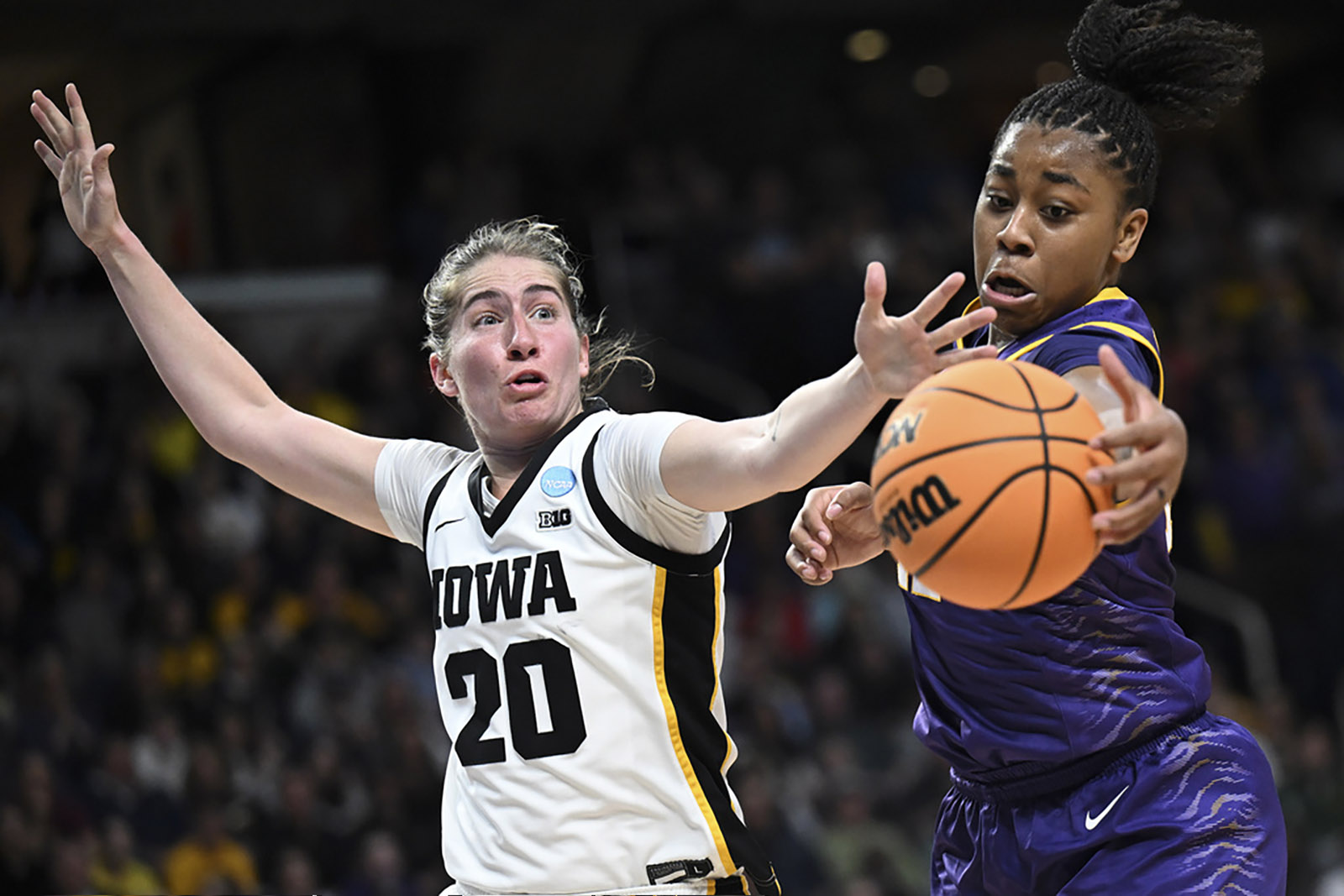 Kate Martin dancing into the Final Four after Iowa's win over LSU