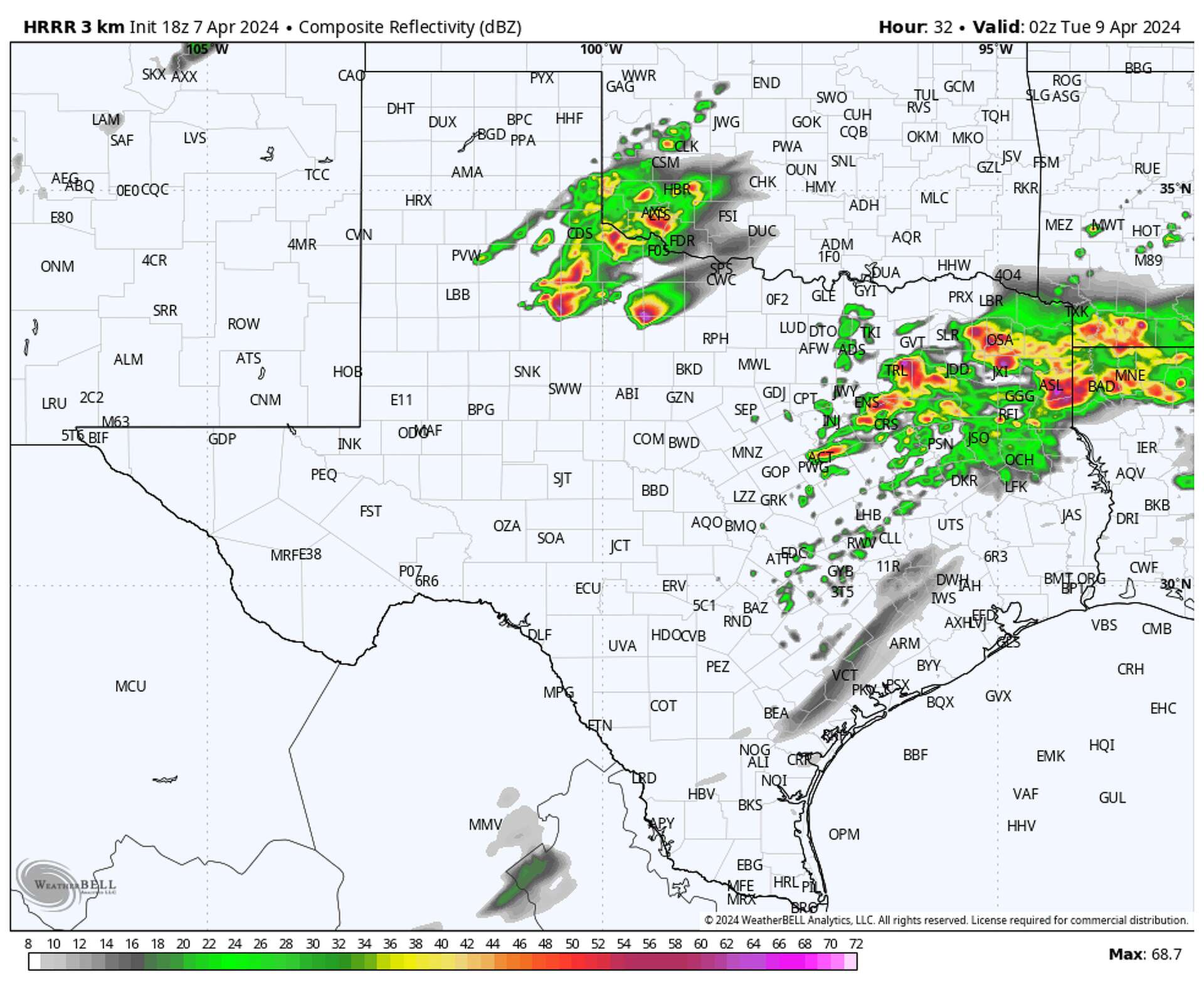 Texas storms bring hail, and tornado risk after Monday's eclipse