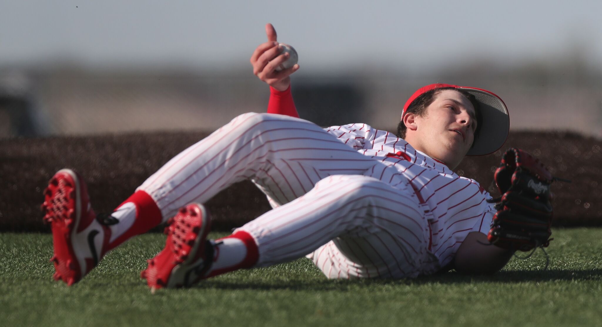 Photo series: Crimsons' Cody Fry makes incredible play