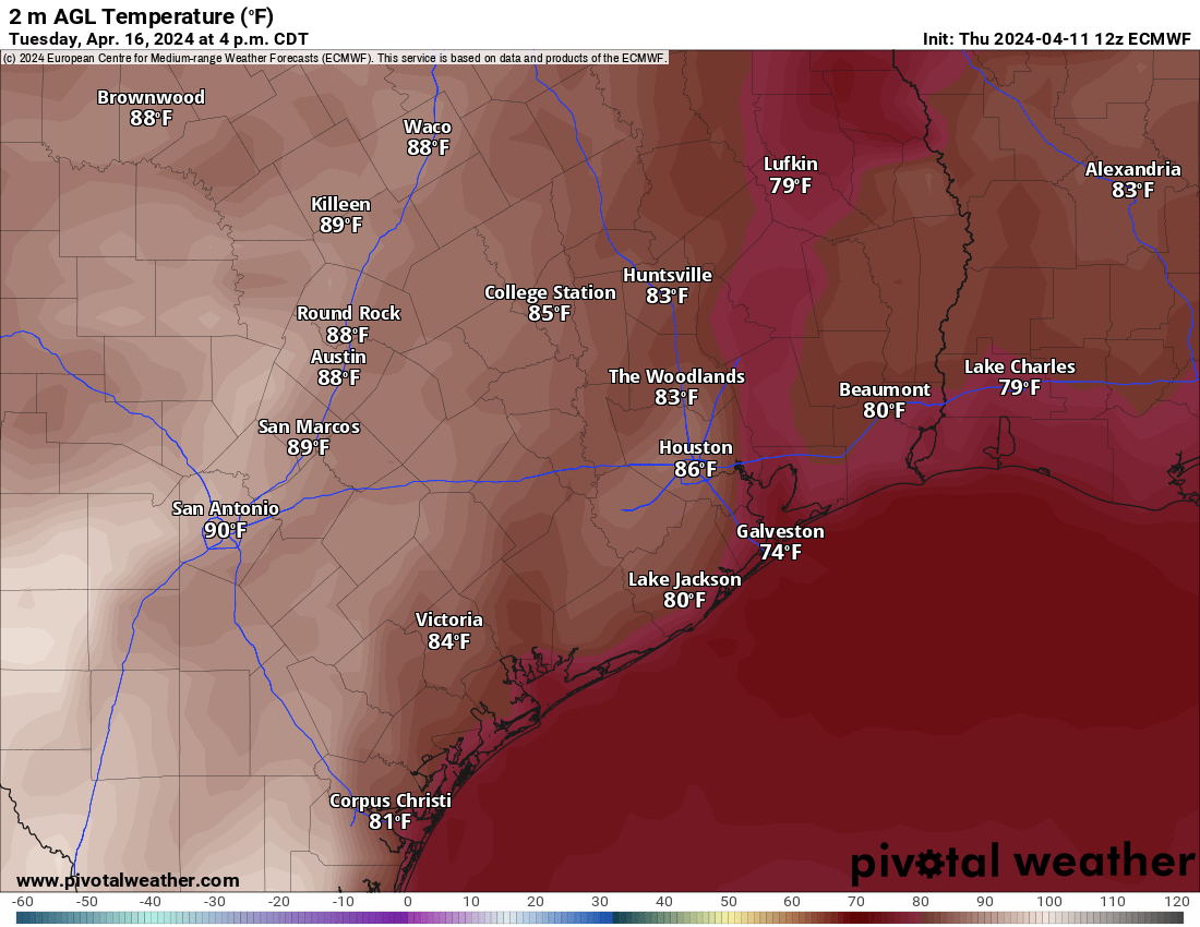 Long, warm stretch aiming for South Texas. Here’s how hot.