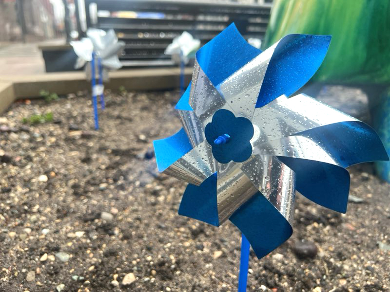Blue pinwheels raise awareness for child abuse prevention month