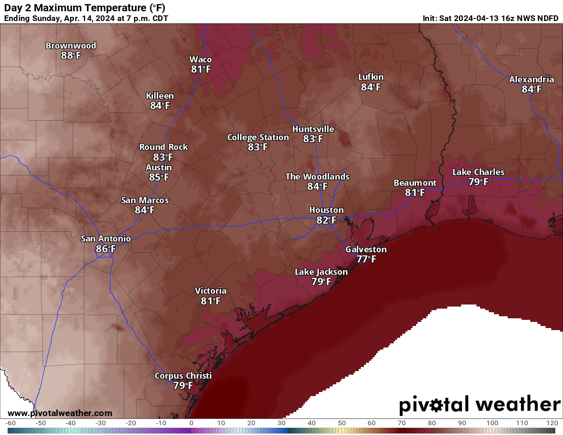 Warm and humid in Houston this week. When’s the next cold front?
