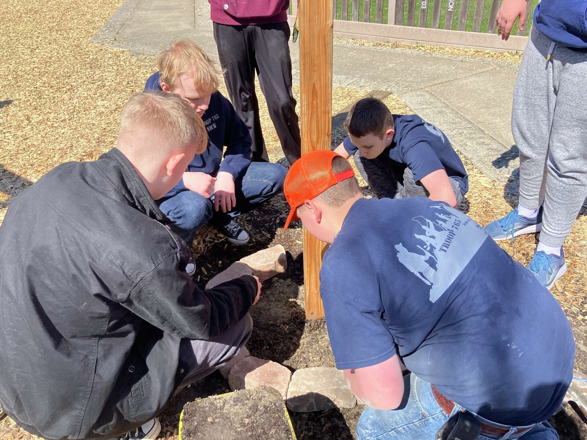 Group of Scouts installs 'Kindling Kindness' pole at Fun Zone
