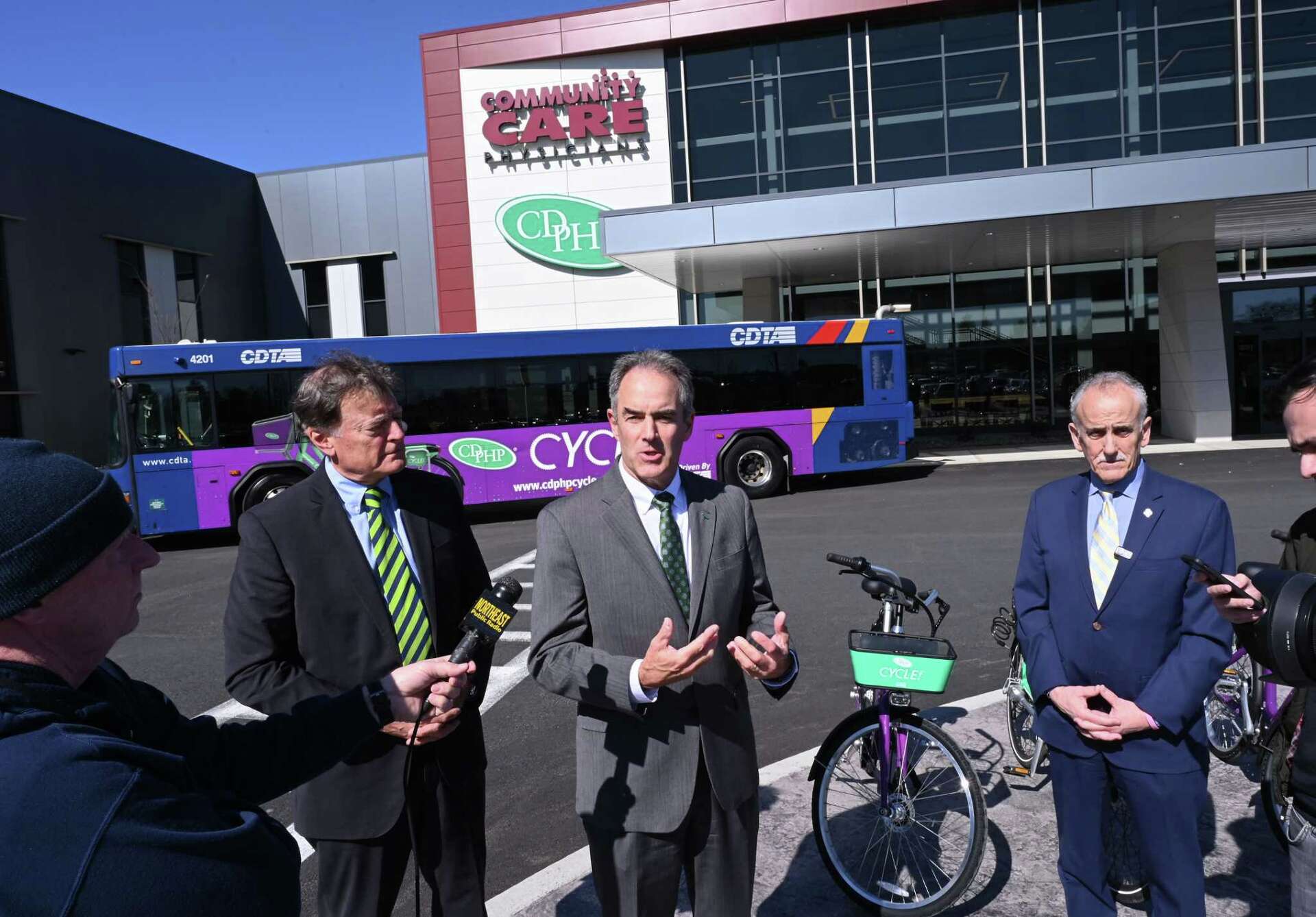 CDTA celebrates new bus stop in front of Latham medical complex