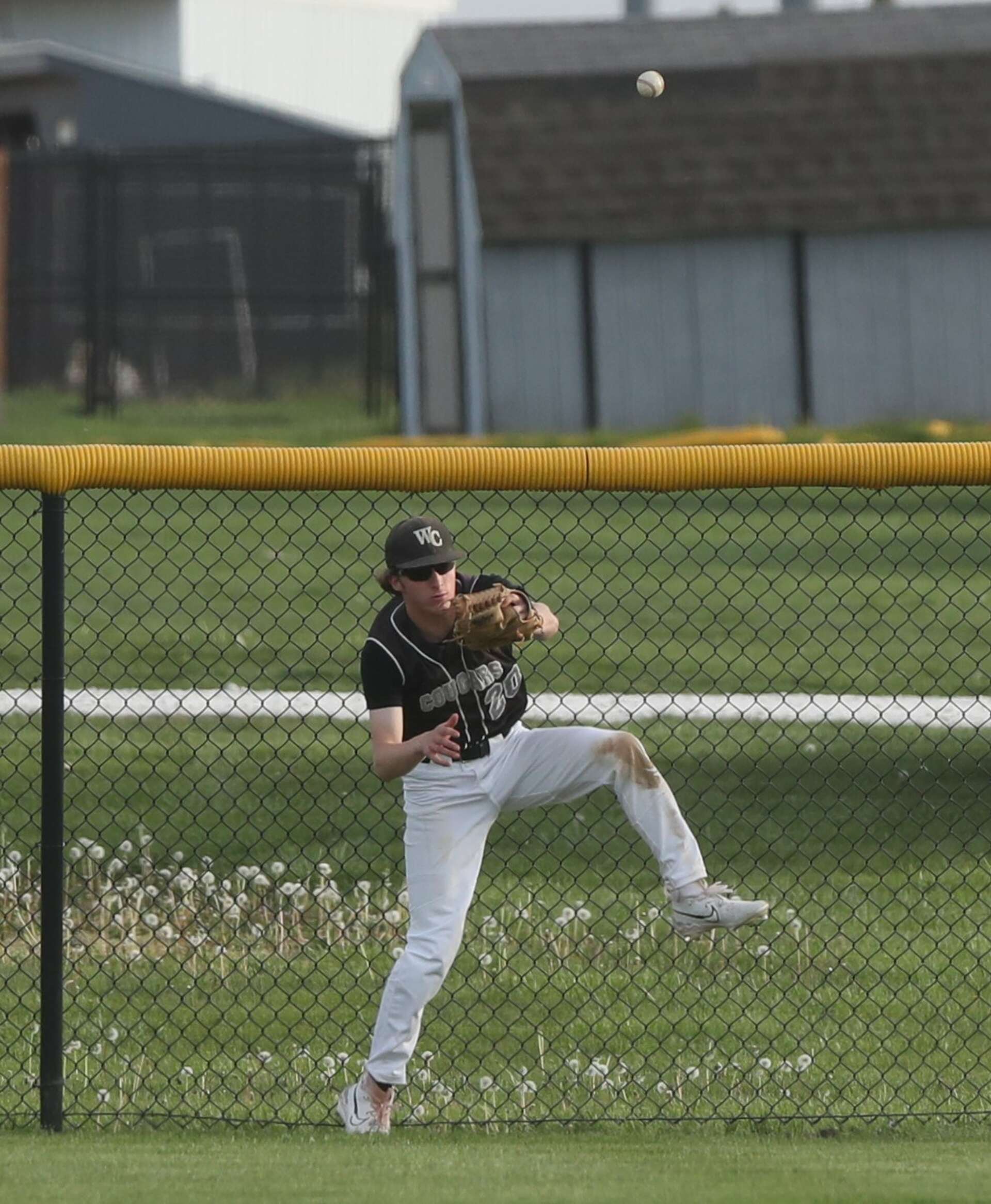West Central's Dalton Hutton almost takes a home run away