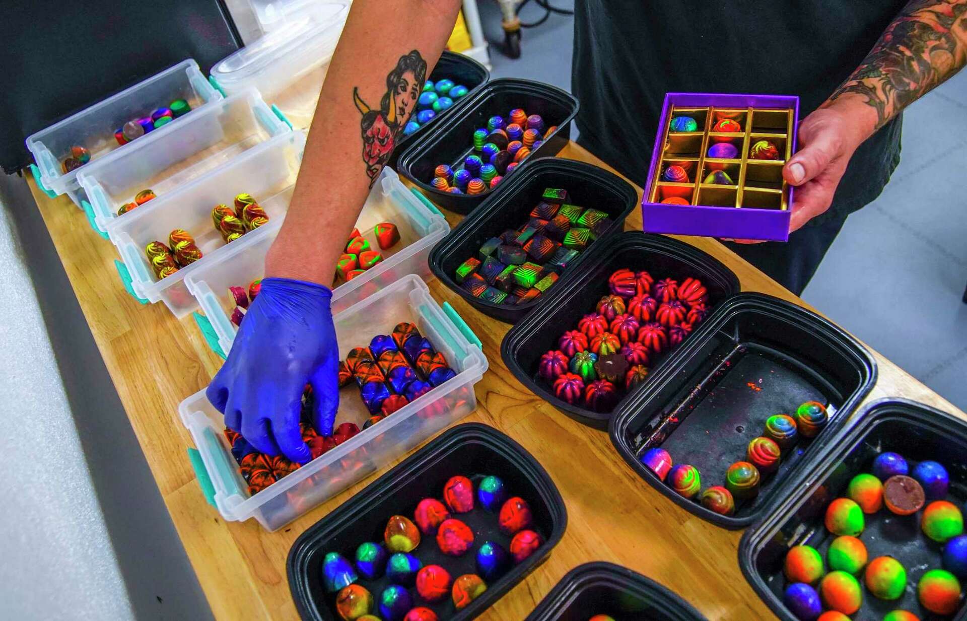 Interstellar Confections makes chocolates that glow under blacklight