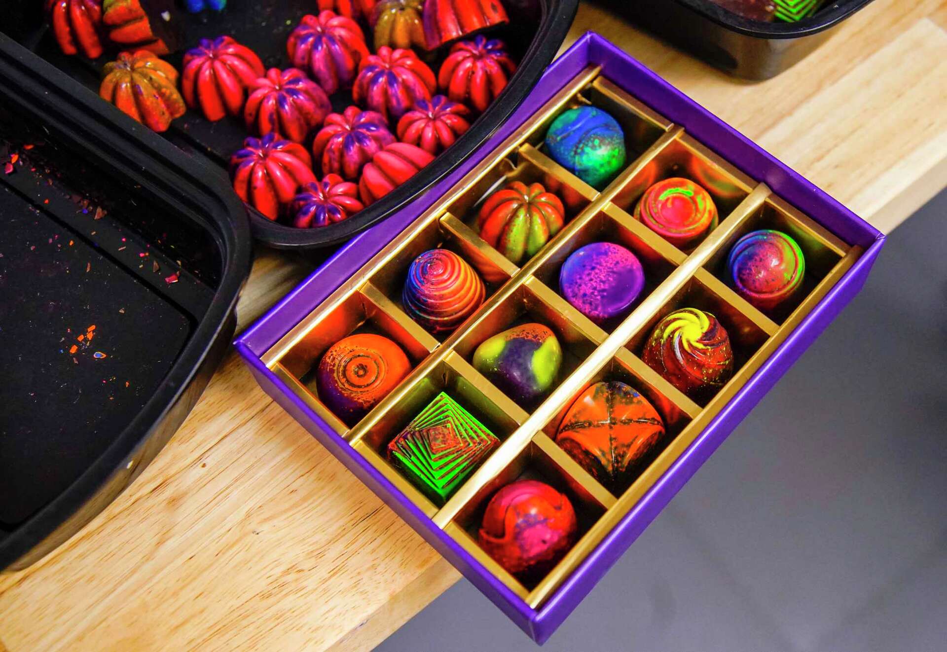 Interstellar Confections makes chocolates that glow under blacklight
