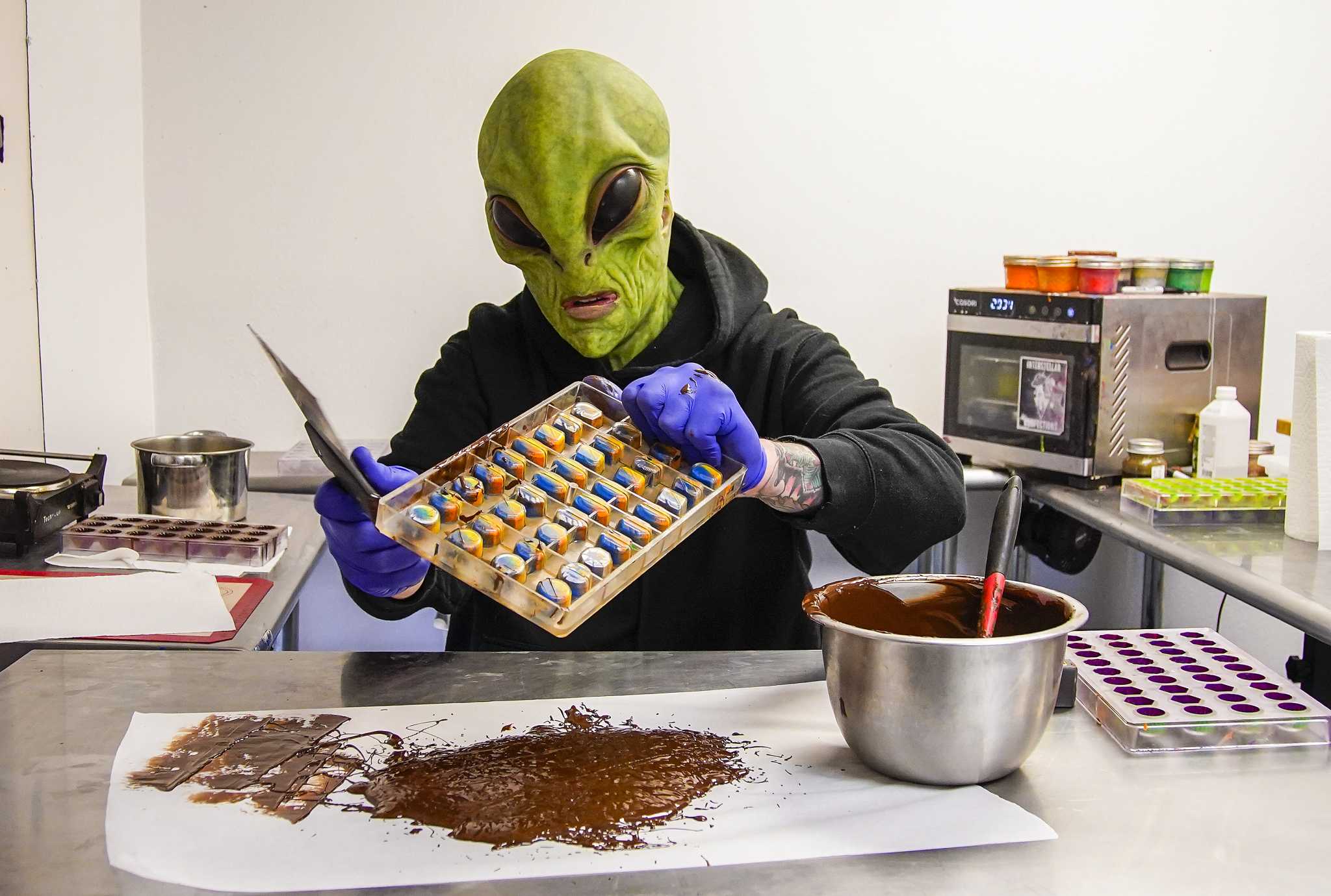 Interstellar Confections makes chocolates that glow under blacklight