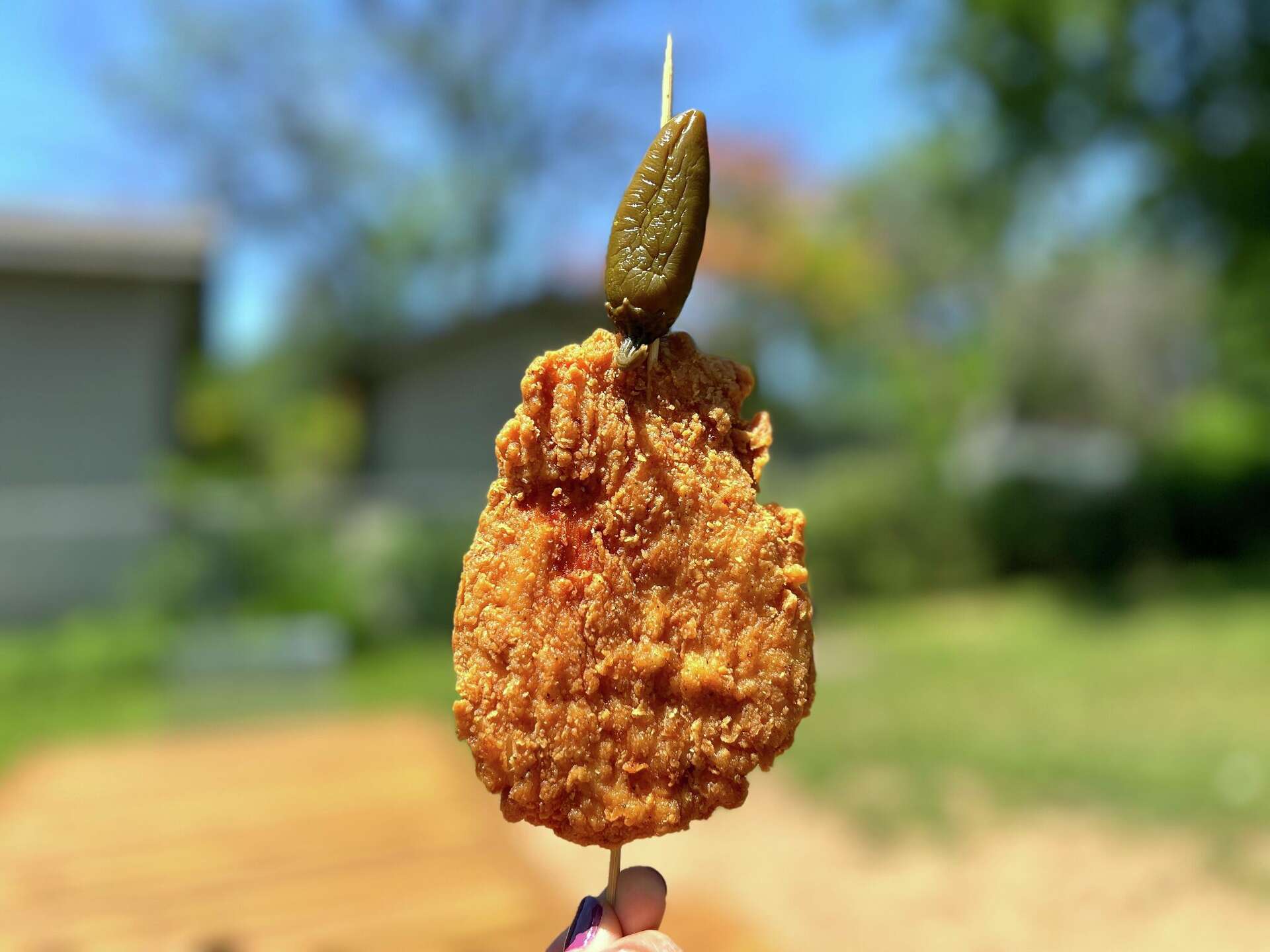 Where to find chicken on a stick during Fiesta in San Antonio
