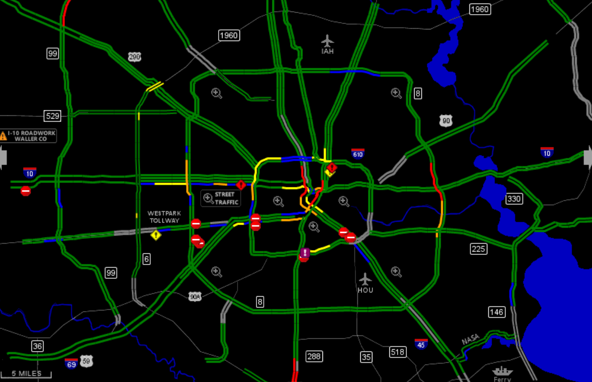 Houston traffic live updates: Real-time traffic updates, road closures