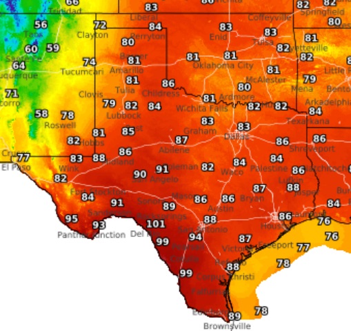 Laredo temperature to briefly return to triple digits according to NWS
