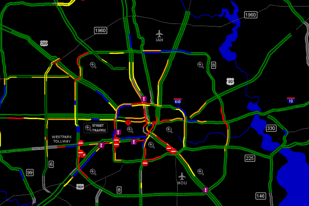 Houston traffic live updates: Real-time traffic updates, road closures