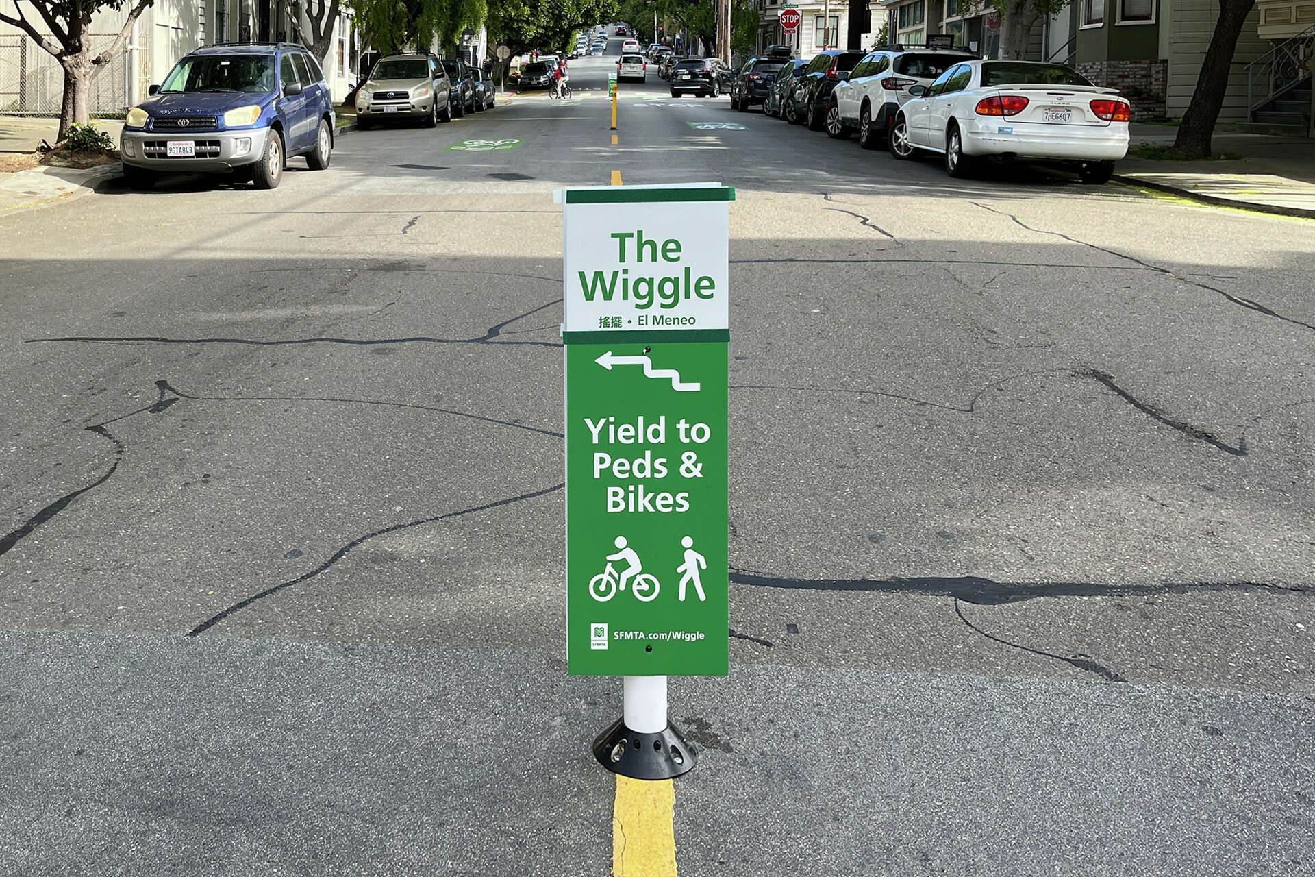 Unsanctioned signs installed along San Francisco's Wiggle bike route