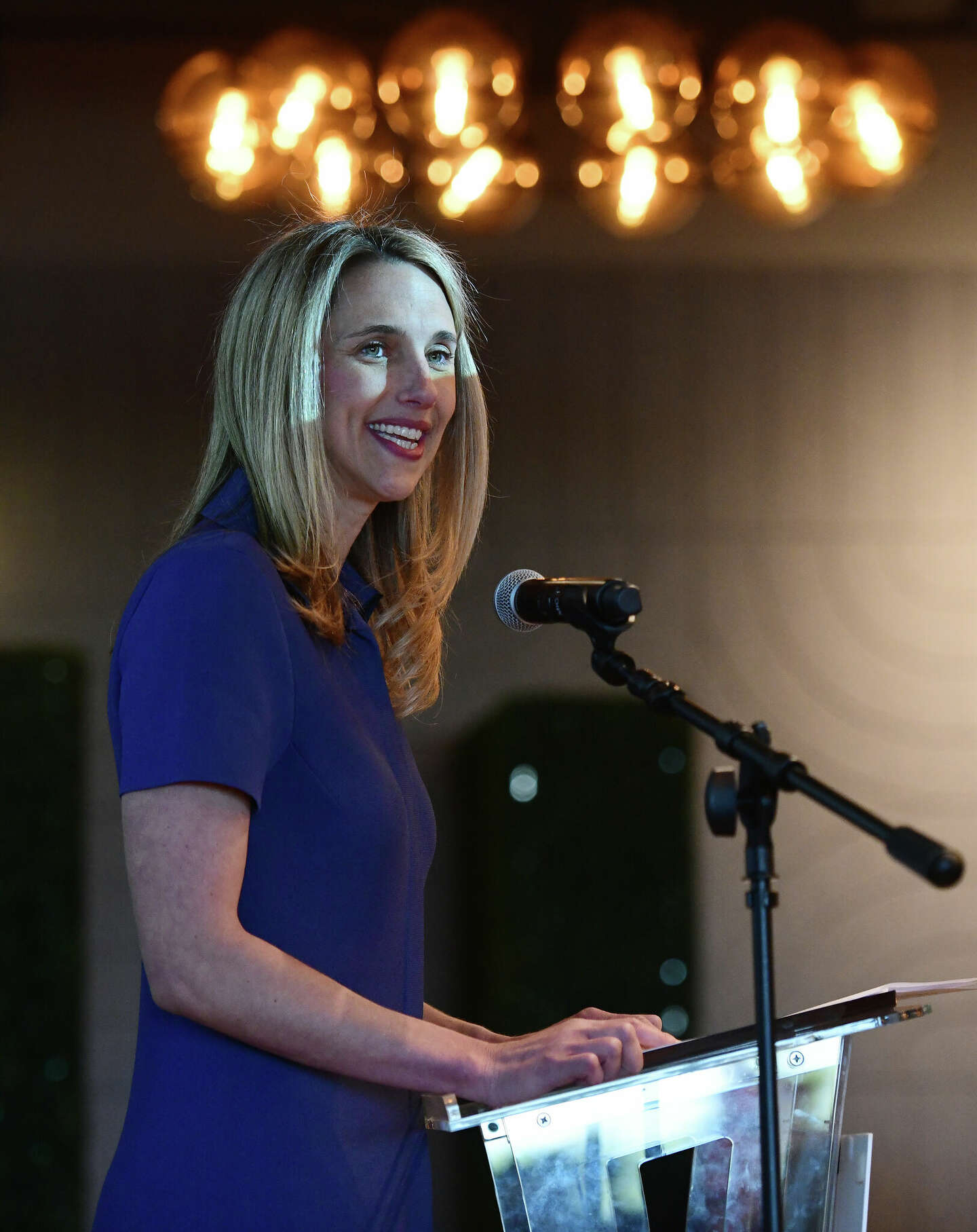 Stamford Mayor Caroline Simmons highlights infrastructure in speech