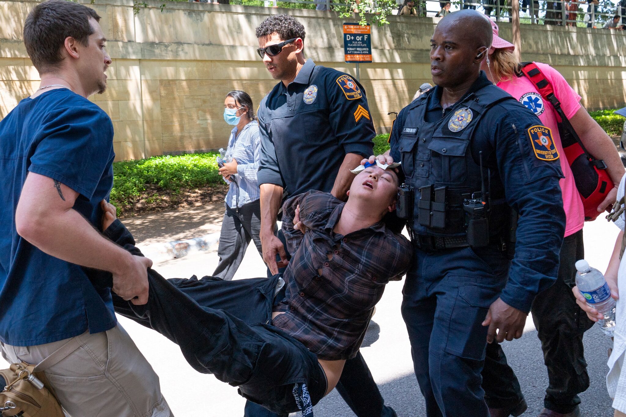 Weapons reportedly confiscated during arrests at UT protests