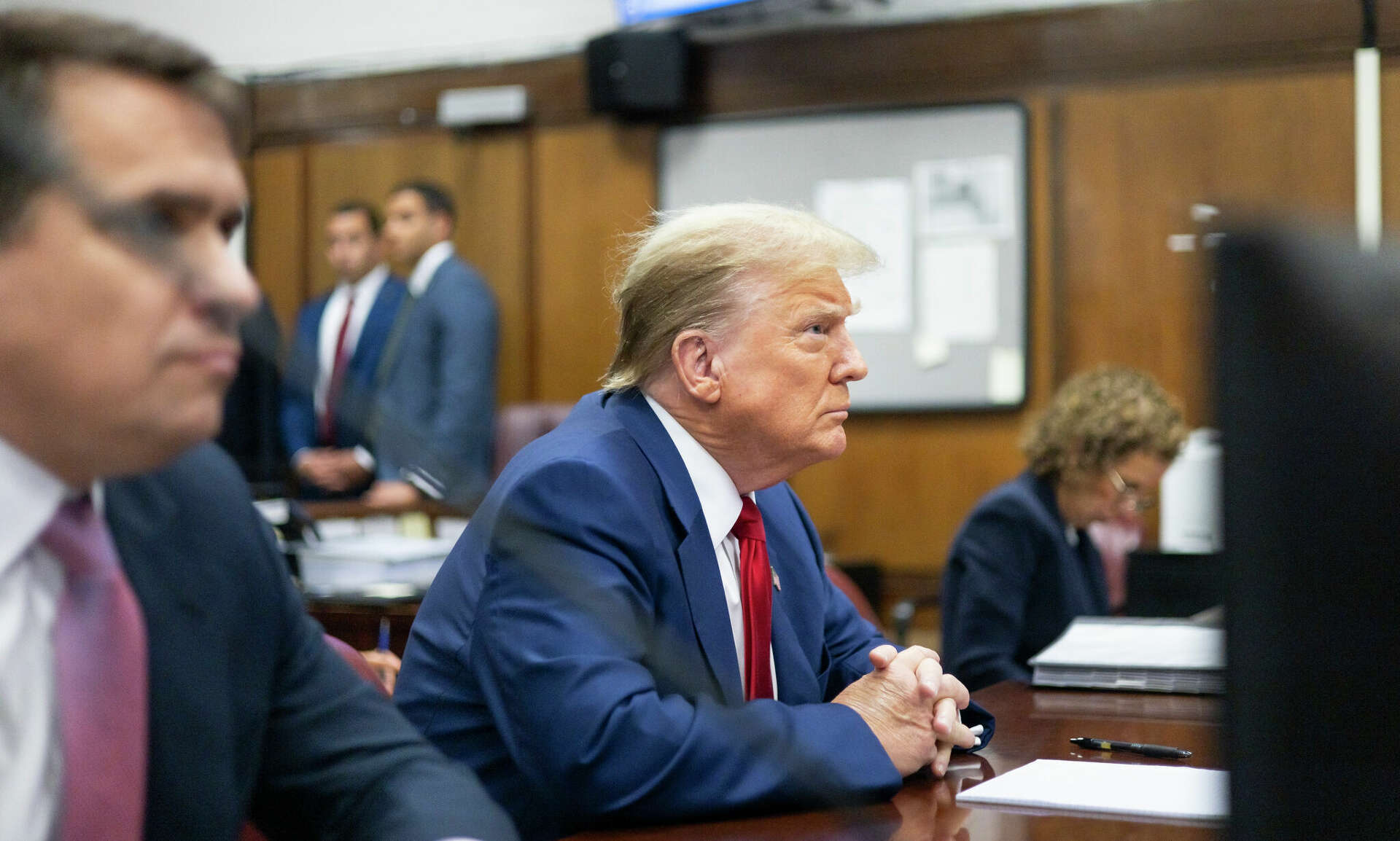 Texas Attorney General Ken Paxton supports Trump at trial