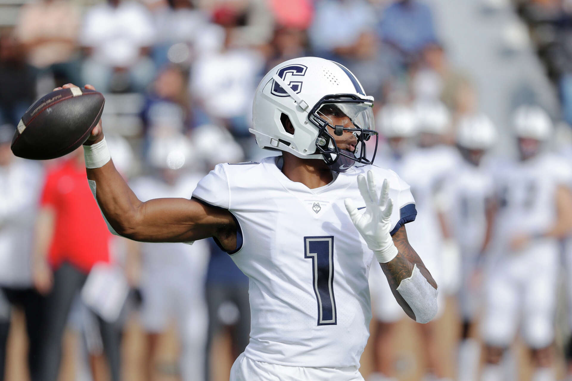 UConn football gains new QB, while starter Ta'Quan Roberson exits