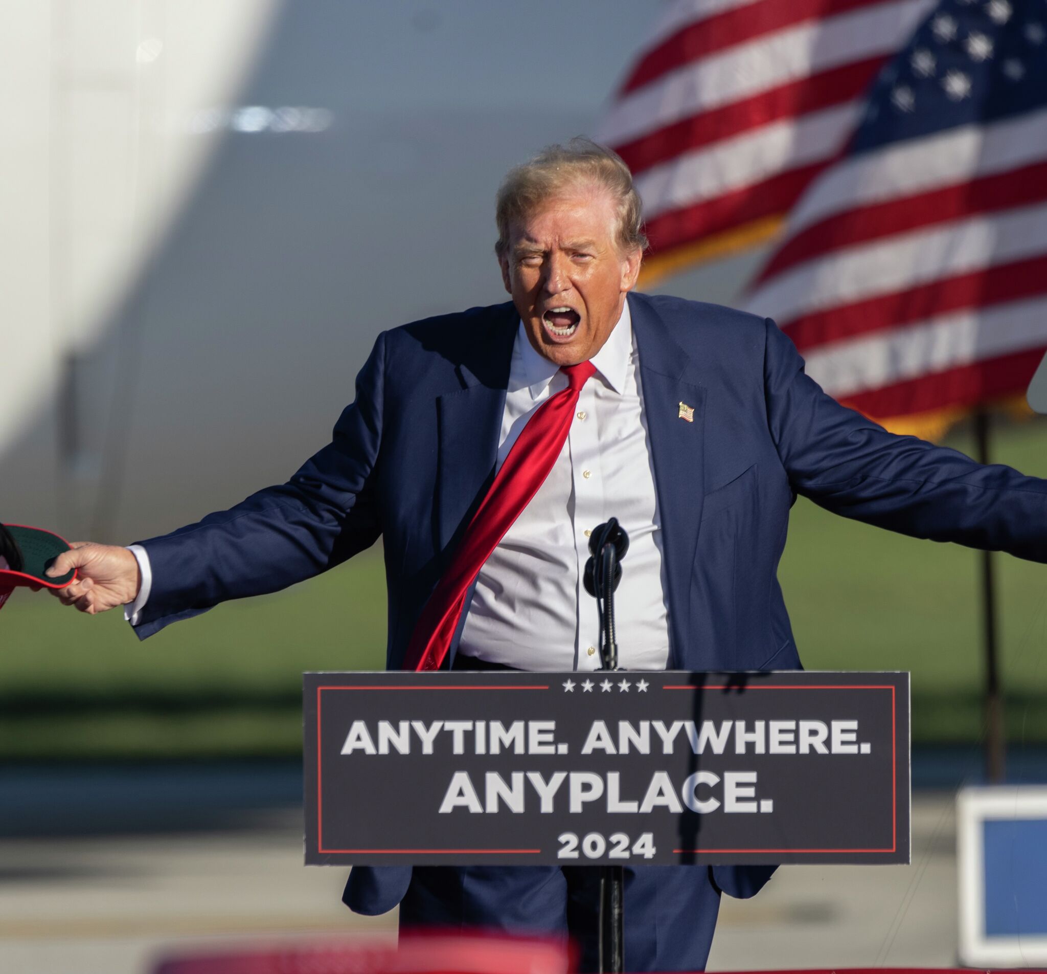 Donald Trump plays his greatest hits for his MAGA faithful in Freeland