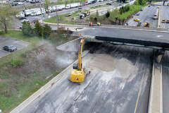 Drone photos show demolition of I-95 bridge in CT following truck fire