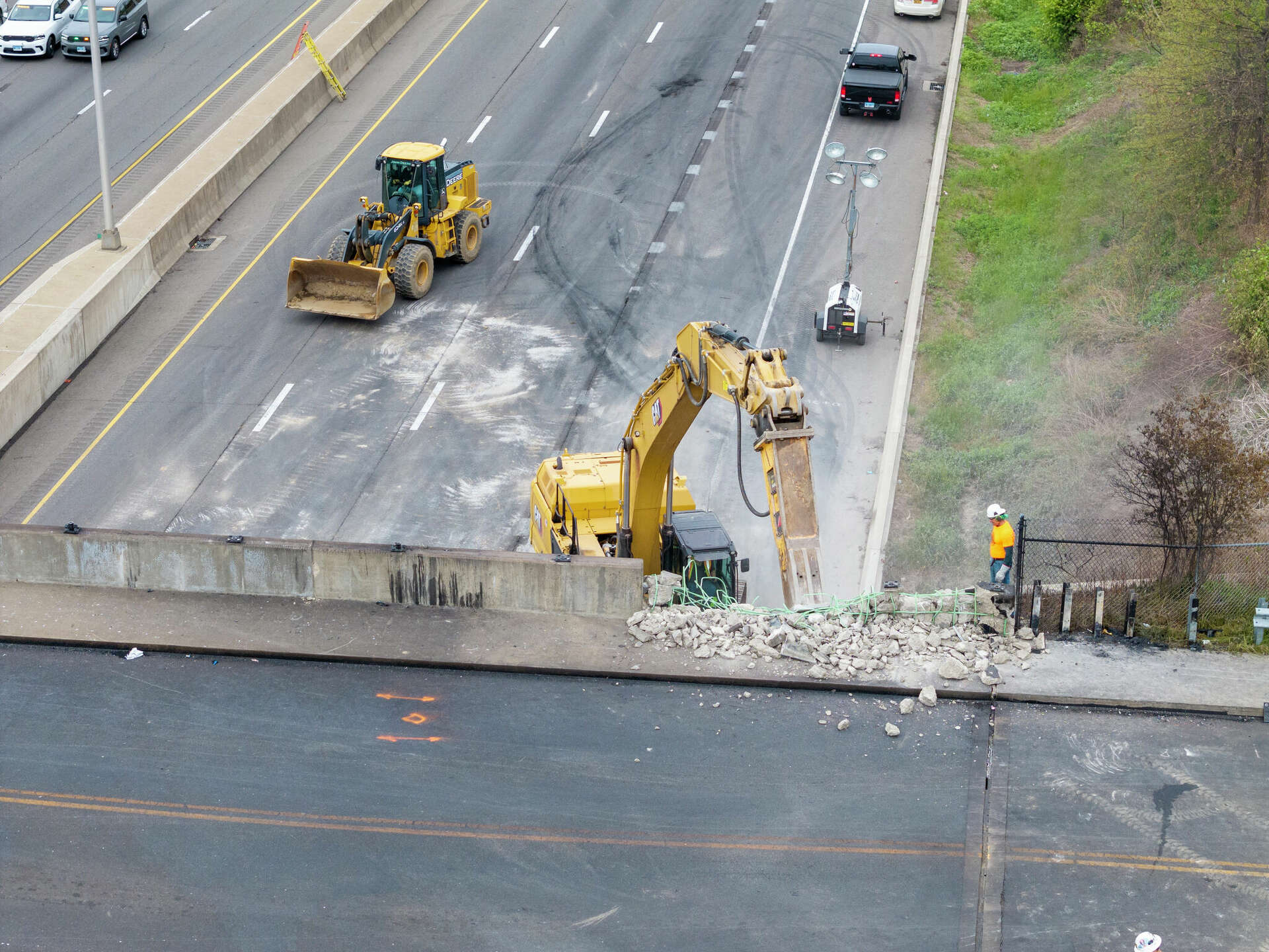 Drone photos show demolition of I-95 bridge in CT following truck fire