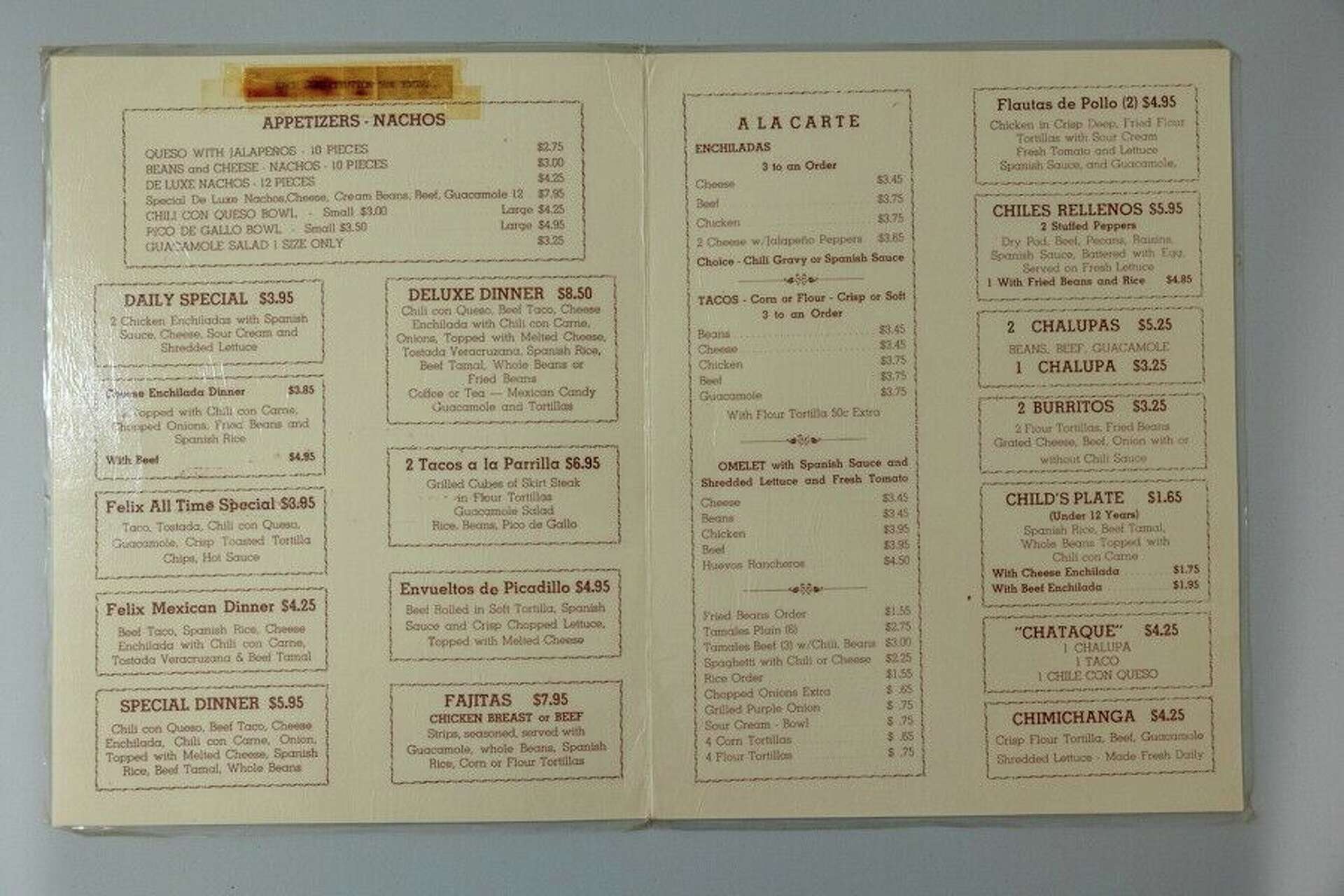 Old restaurant menus reveal early days of Tex-Mex food