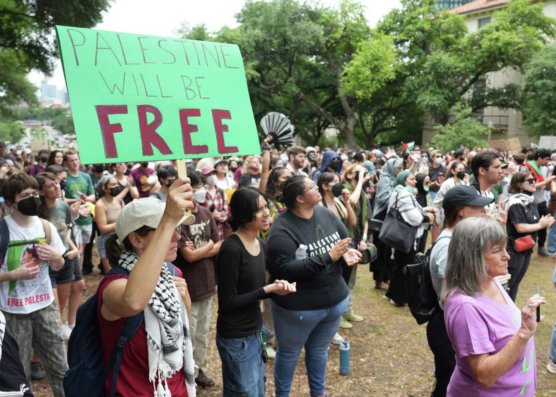 Hundreds rally at UT Austin again for pro-Palestinian protest