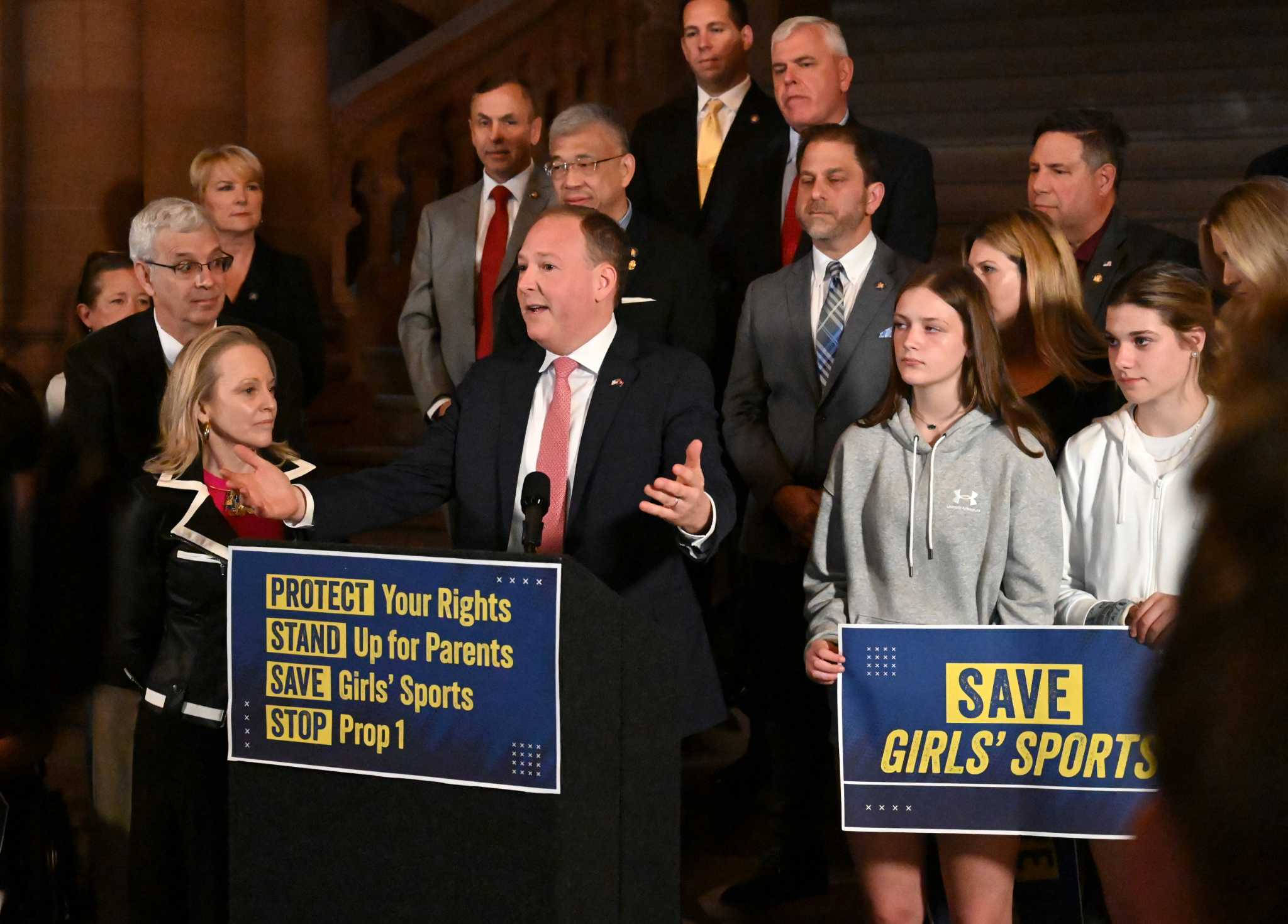 Zeldin, Riley Gaines rally against 'Equal Rights Amendment' in Albany