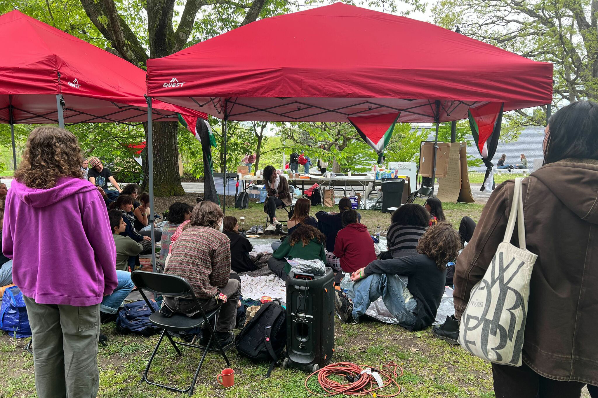 Bard College students form rally space in solidarity with Gaza