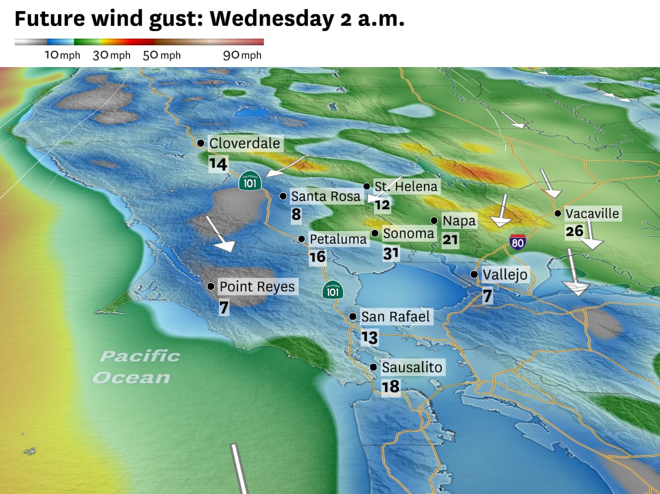 Strong winds sweep across California before hot weather arrives